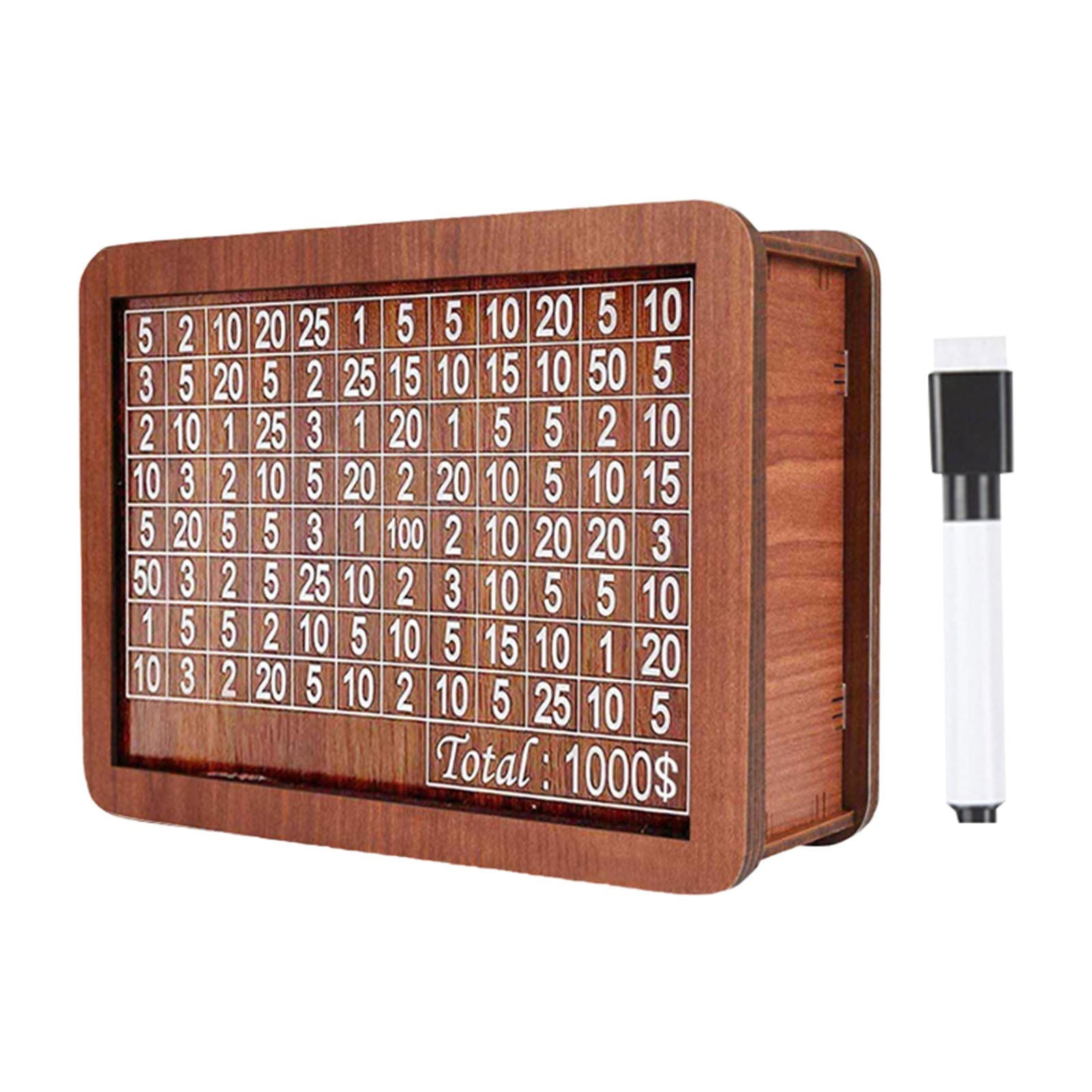 Savings Challenge Box, Save 1000 Money Box, Clearance Wooden 1000 ...