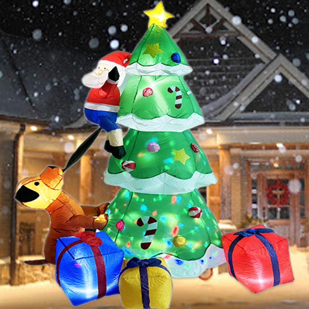 Savings Christmas Decorations Inflatable Christmas Tree with Santa,7ft ...