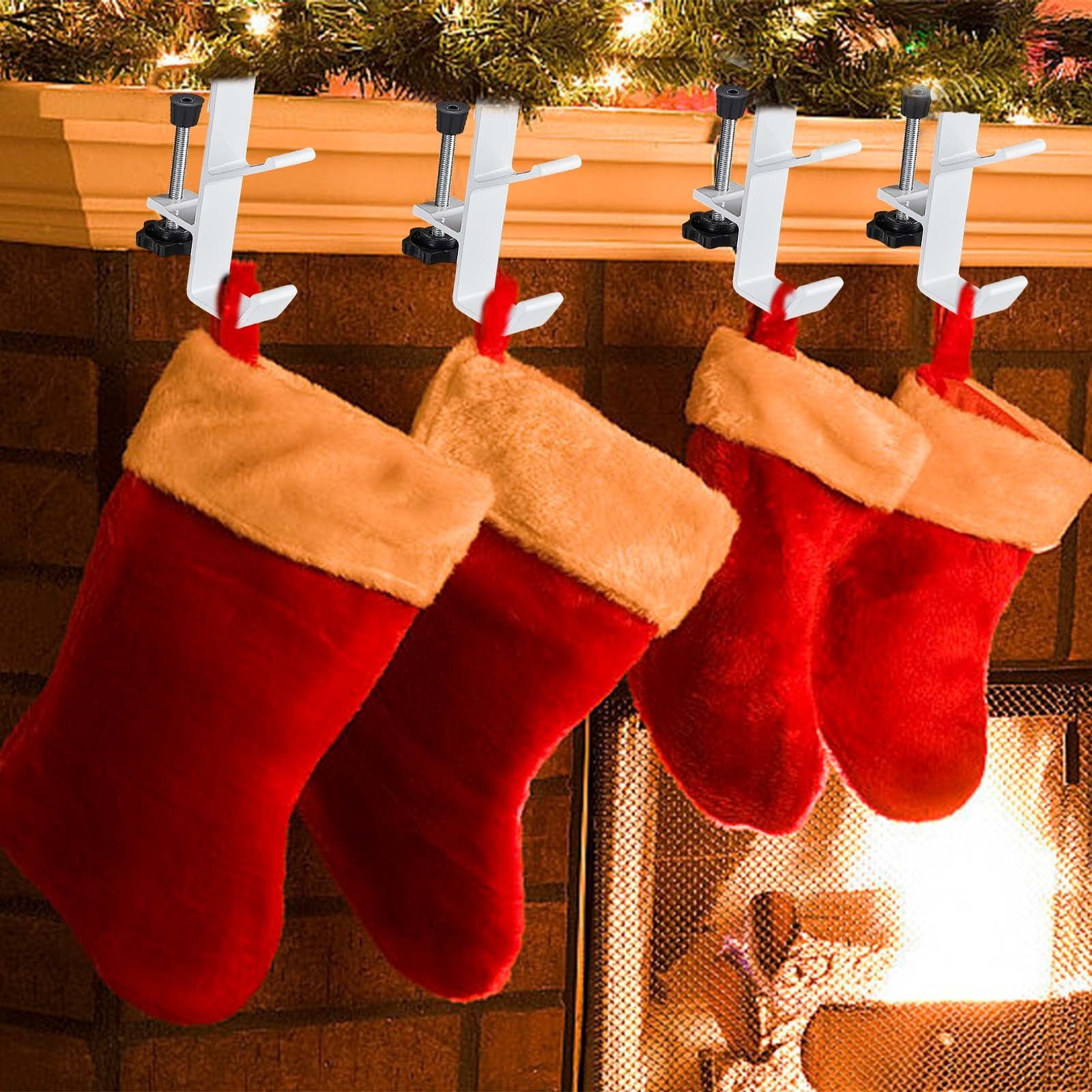 Savings! Christmas Stockings Holder Hanger, 2 in 1 Garland Stocking ...