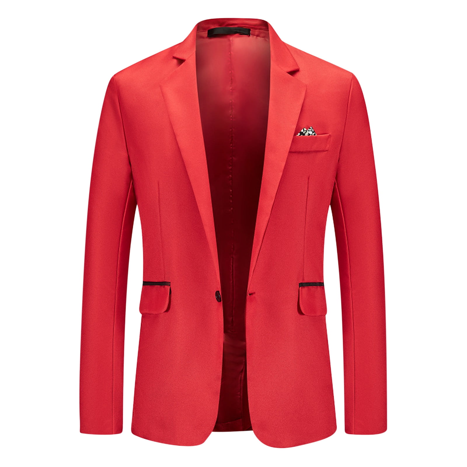 Savings Clearance 2024 Funicet Mens Casual One Button Suit Blazer