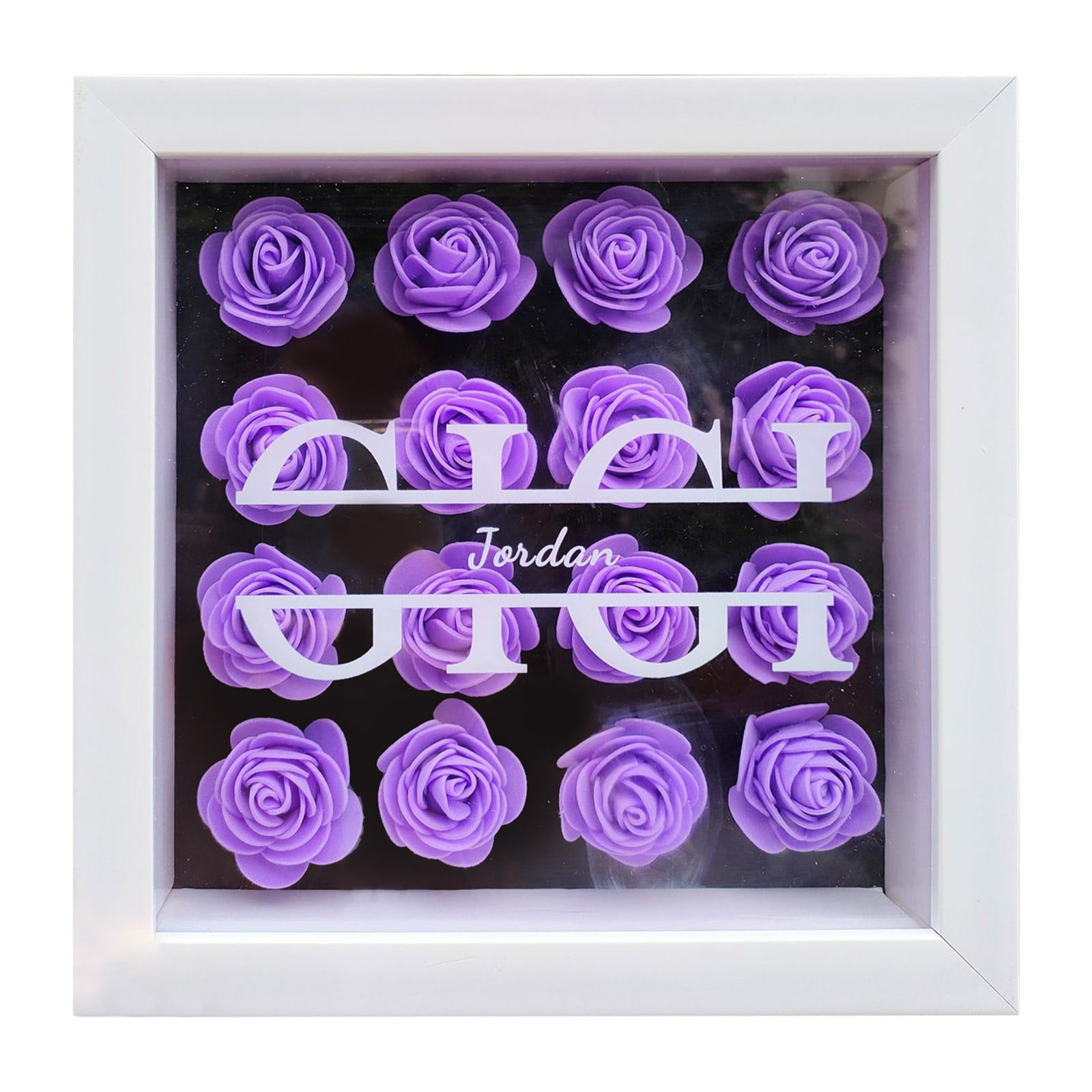 Zeceouar Personalized Mom Flower Shadow Box With Name Preserved Rose ...