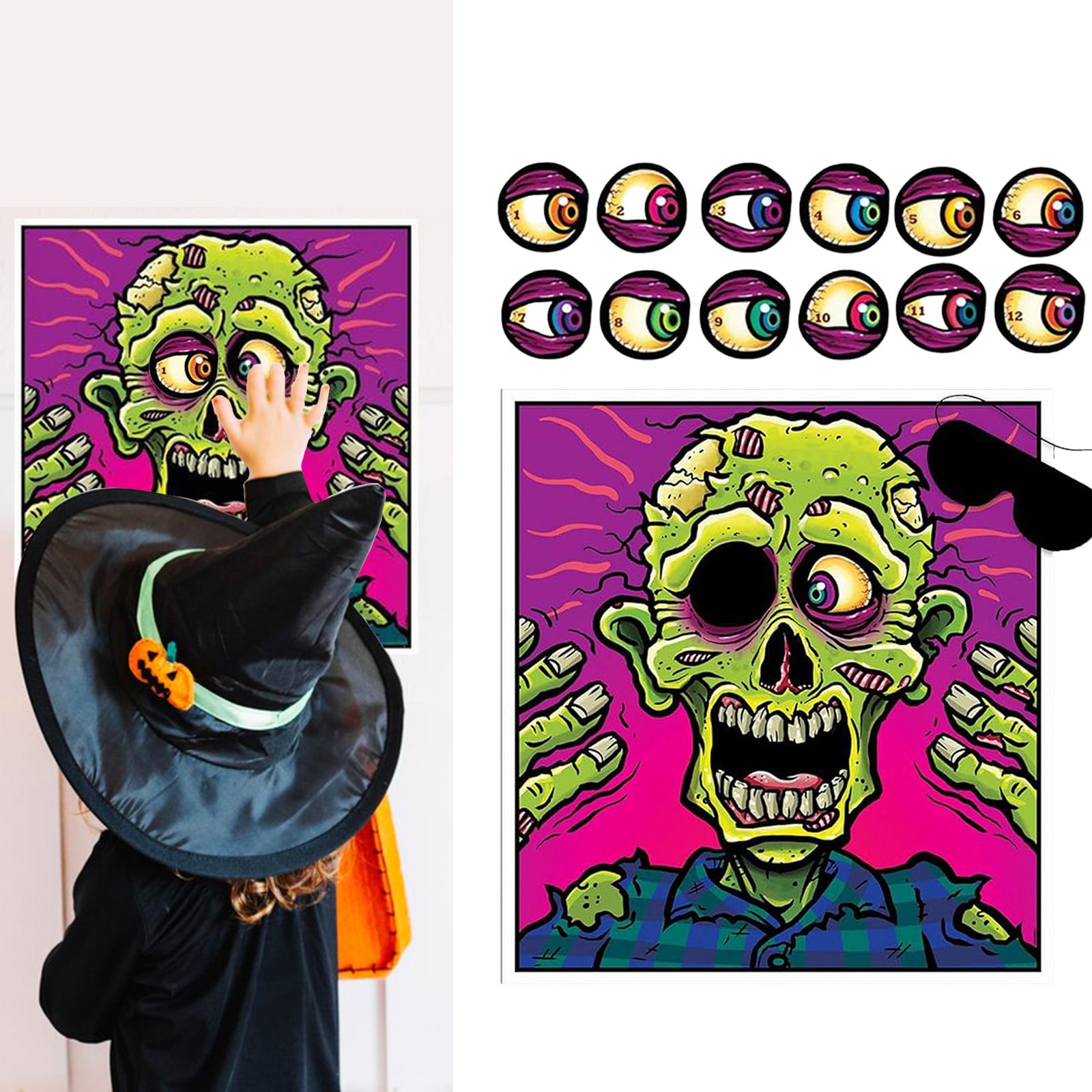 Savings! Halloween Party Game Pin The Eyeball Game Kids Party Game ...