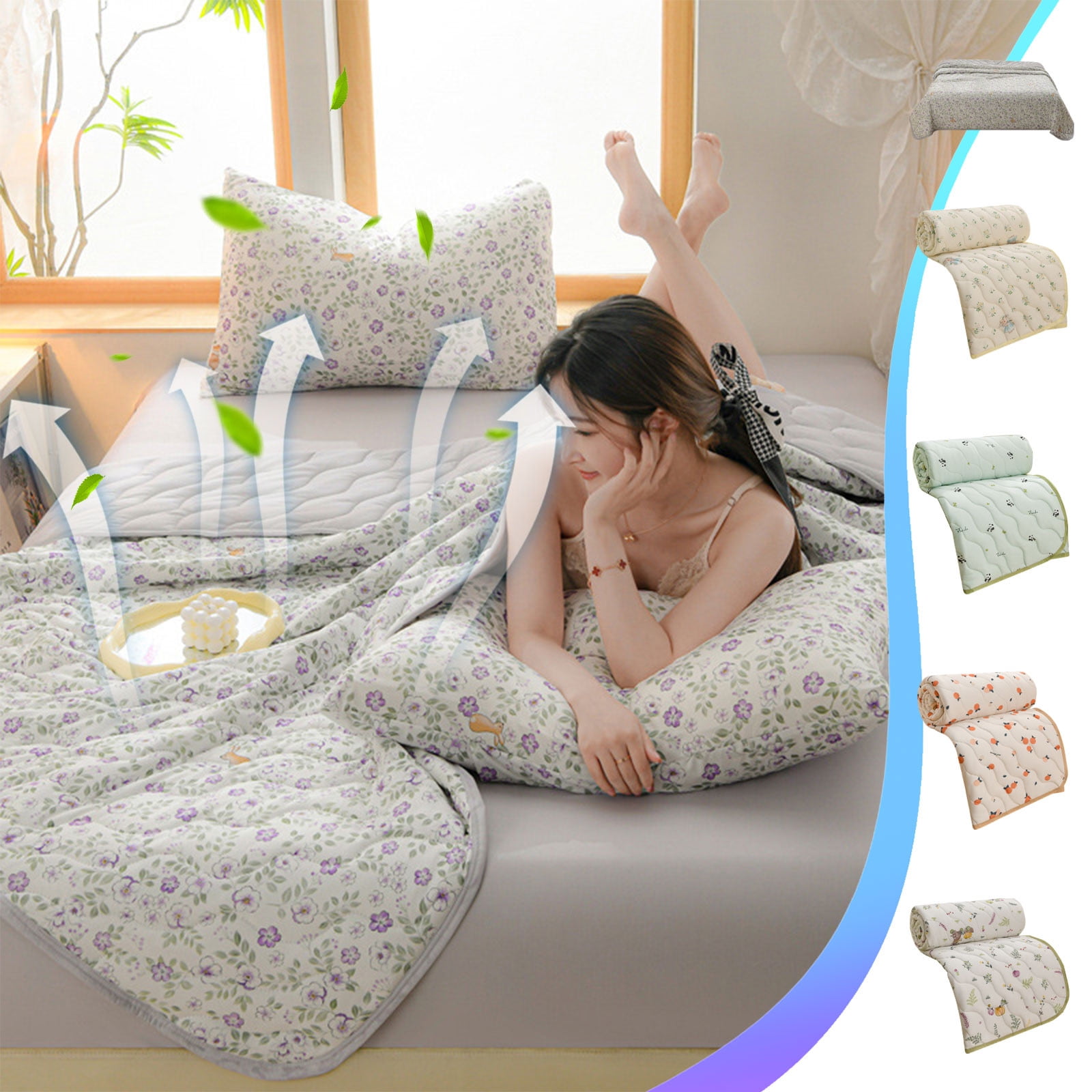 Savings Kcavykas Hypoallergenic Summer Blanket Washed Thin Summer Quilt, Cooling Lightweight ...