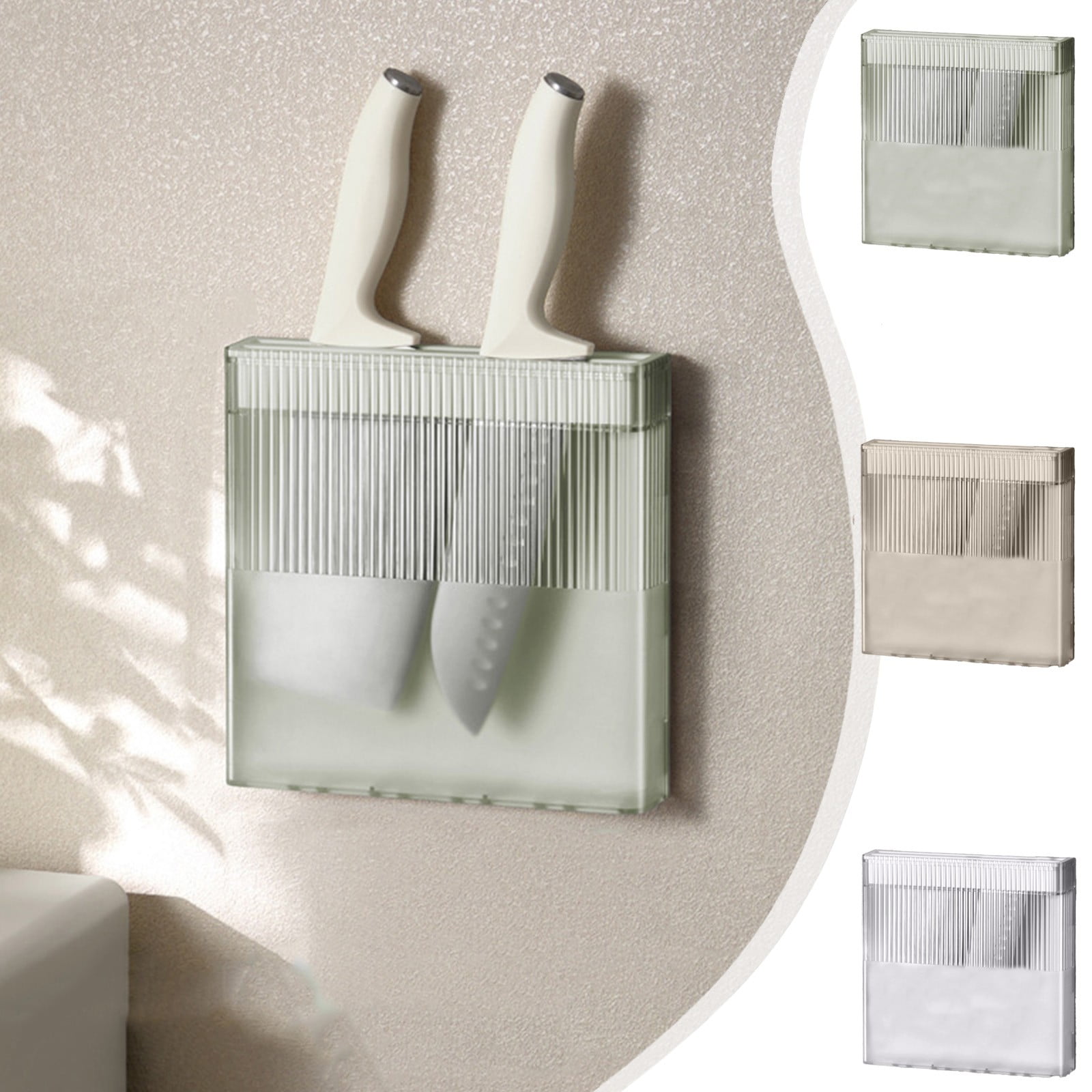Savings Kcavykas Semi-Transparent Wall-Mounted Knife Storage Box ...