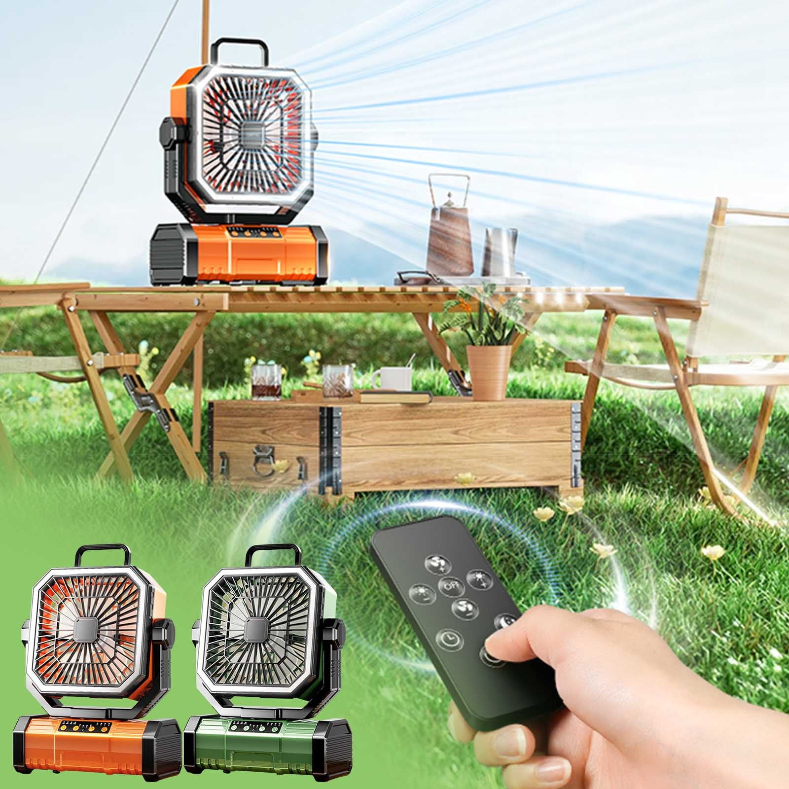 Kcavykas USB Camping Cooling Fan Portable Tent Fan USB Rechargeable ...