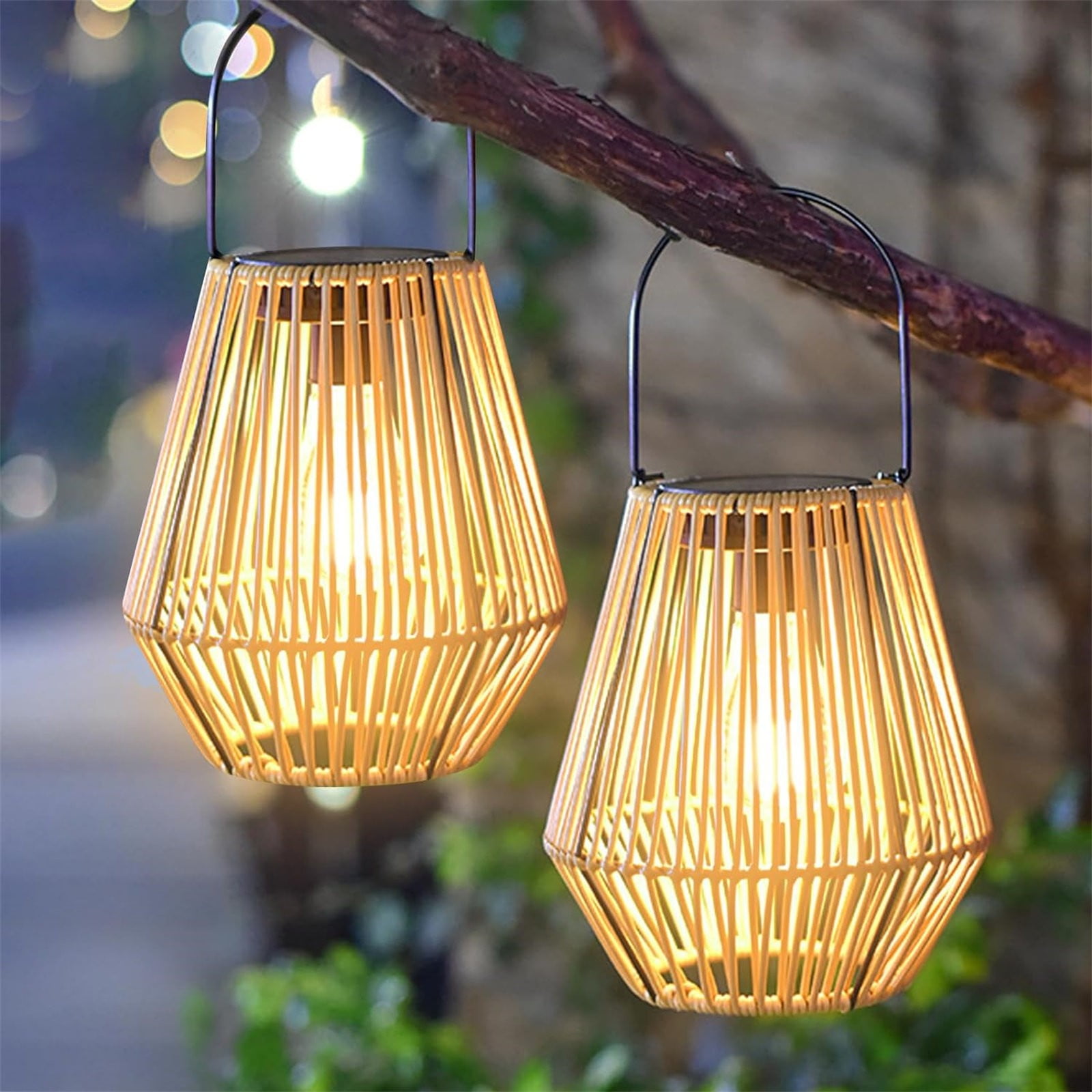 Savings! NIHOND Solar for Outdoor Solar Rattan Solar Lamps for Outdoor ...