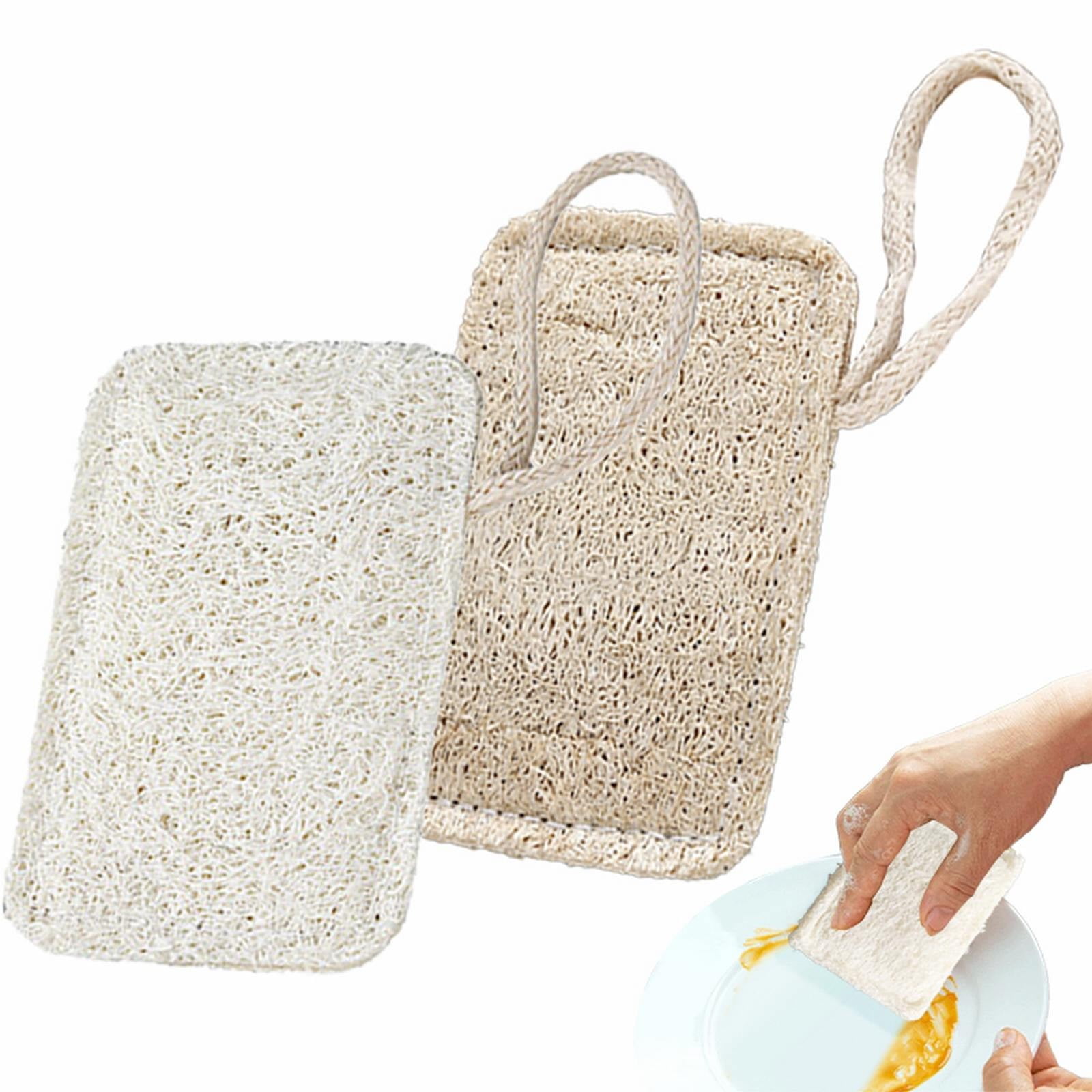 Savings! Natural Loofah Sponge No Scratch Kitchen Scrubber Plant Fiber ...