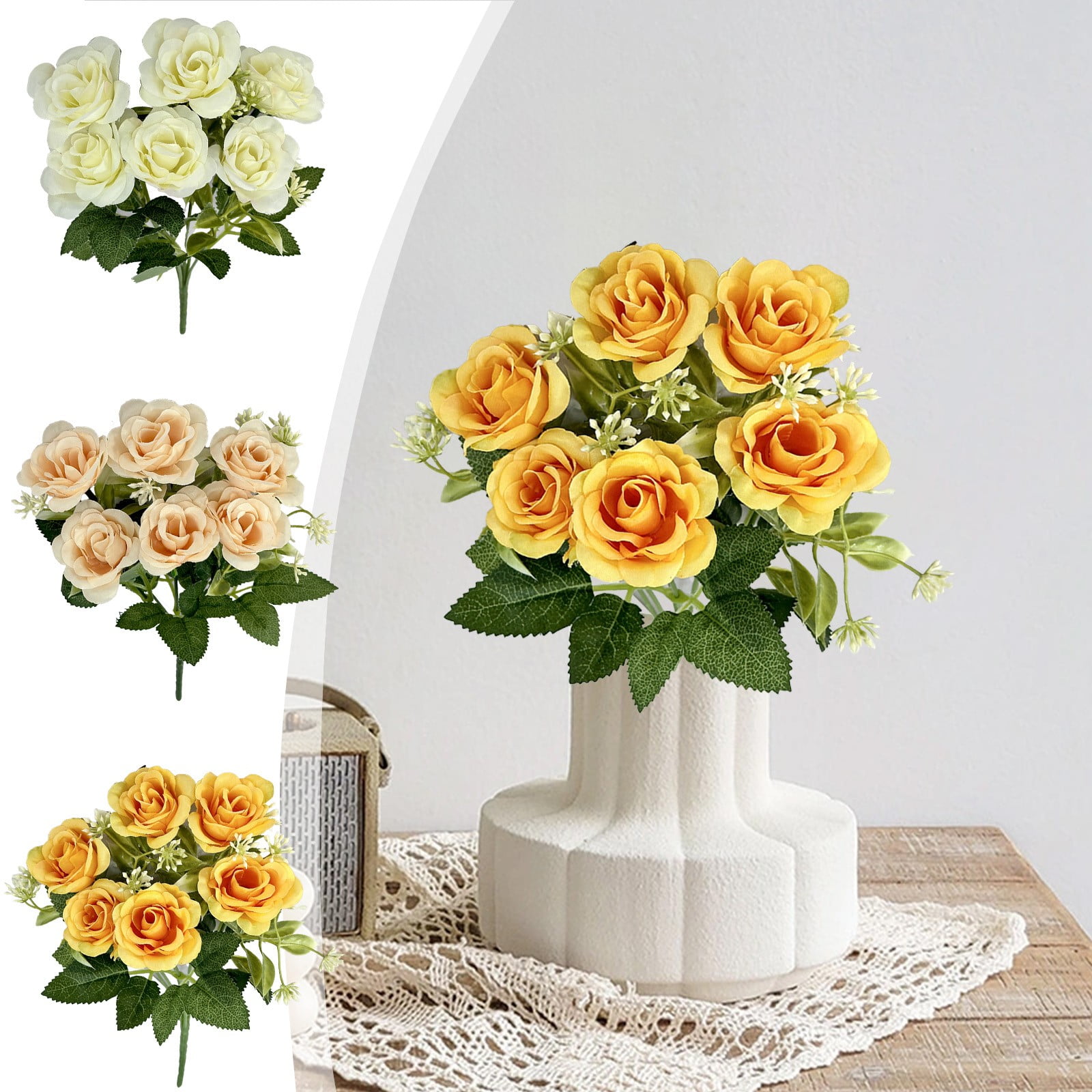 Savings Nsxcdh 6-Head Artificial Flower Bouquet, Decorative Faux ...