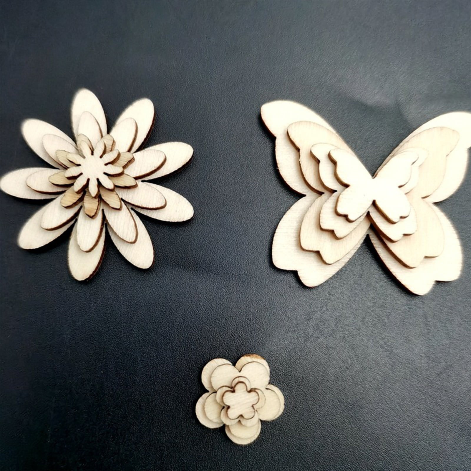 Savings Nsxcdh DIY Wooden Flower Crafts 50 PCS Unfinished Wood Flower ...