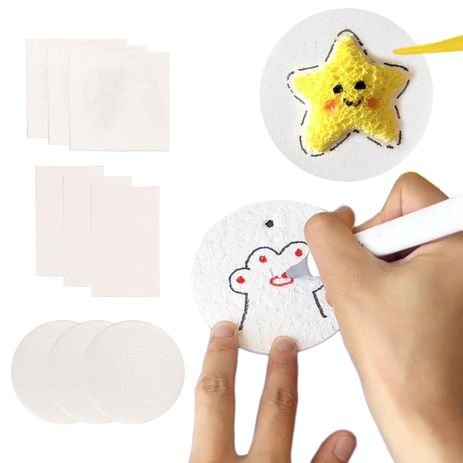 Savings Nsxcdh Kids Craft Sponge Set 3PCS Expandable Cellulose Shapes ...