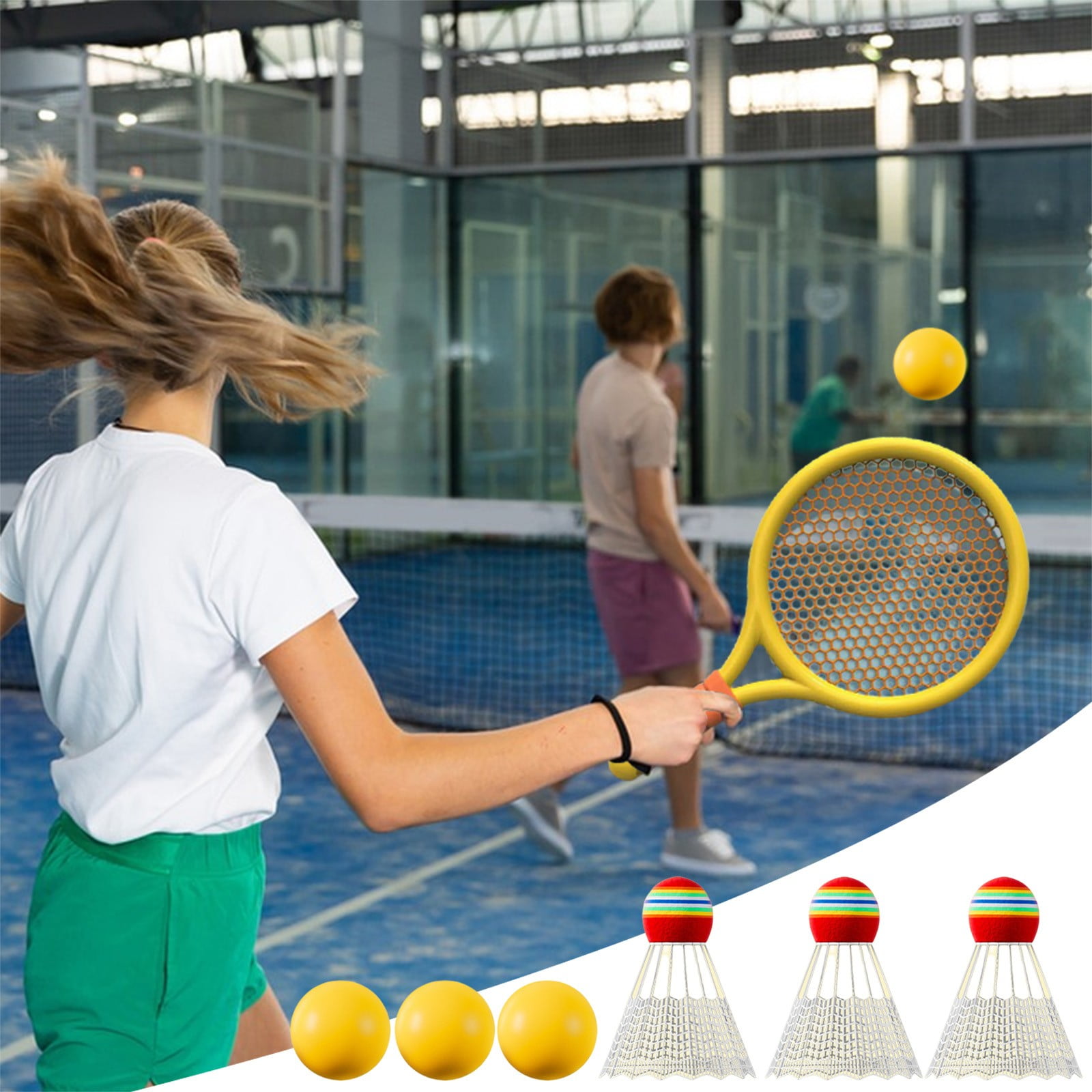 Savings Oefntac Children Badminton Racket Set Double Tennis Rackets ...