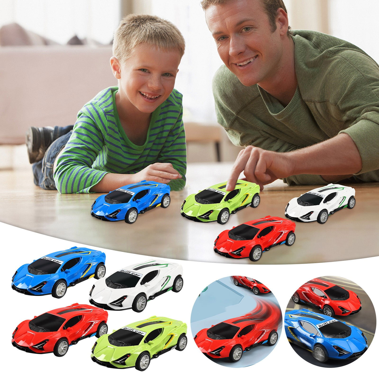 Savings Oefntac Children's Indoor Outdoor Inertial Drift Car Toy Racing ...