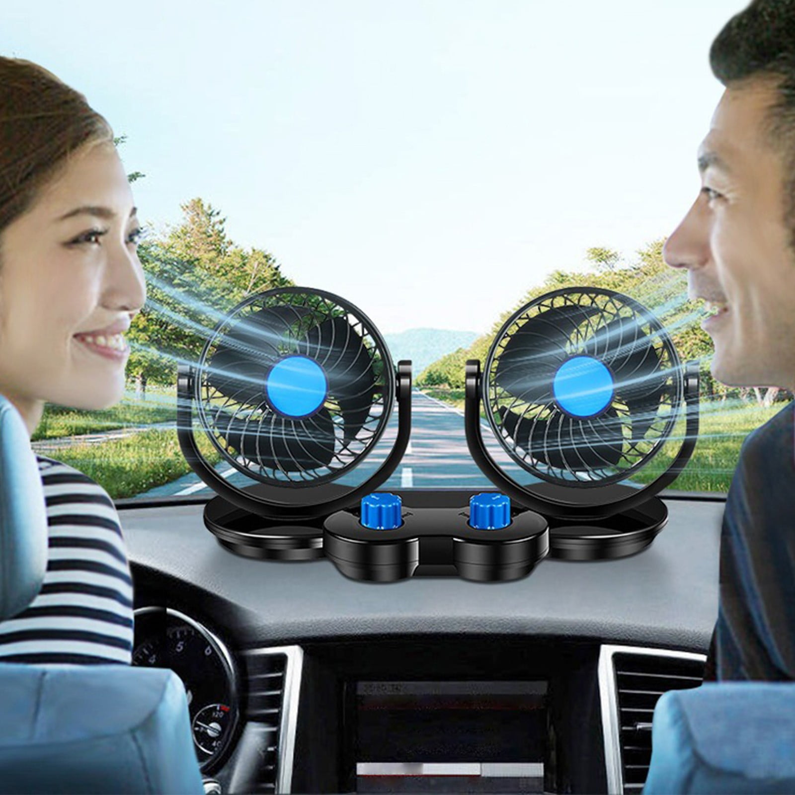 Savings Oefntac Small Fan Car Fan 12V/USB Portable Rocking Head Fan ...