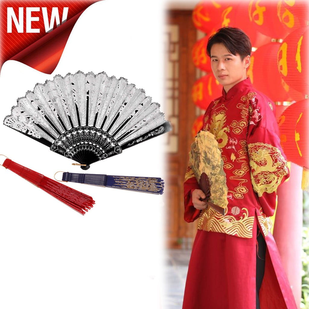 Savings Oefntac Small Fan Chinese Traditional Hollow Fan Wooden Hand ...