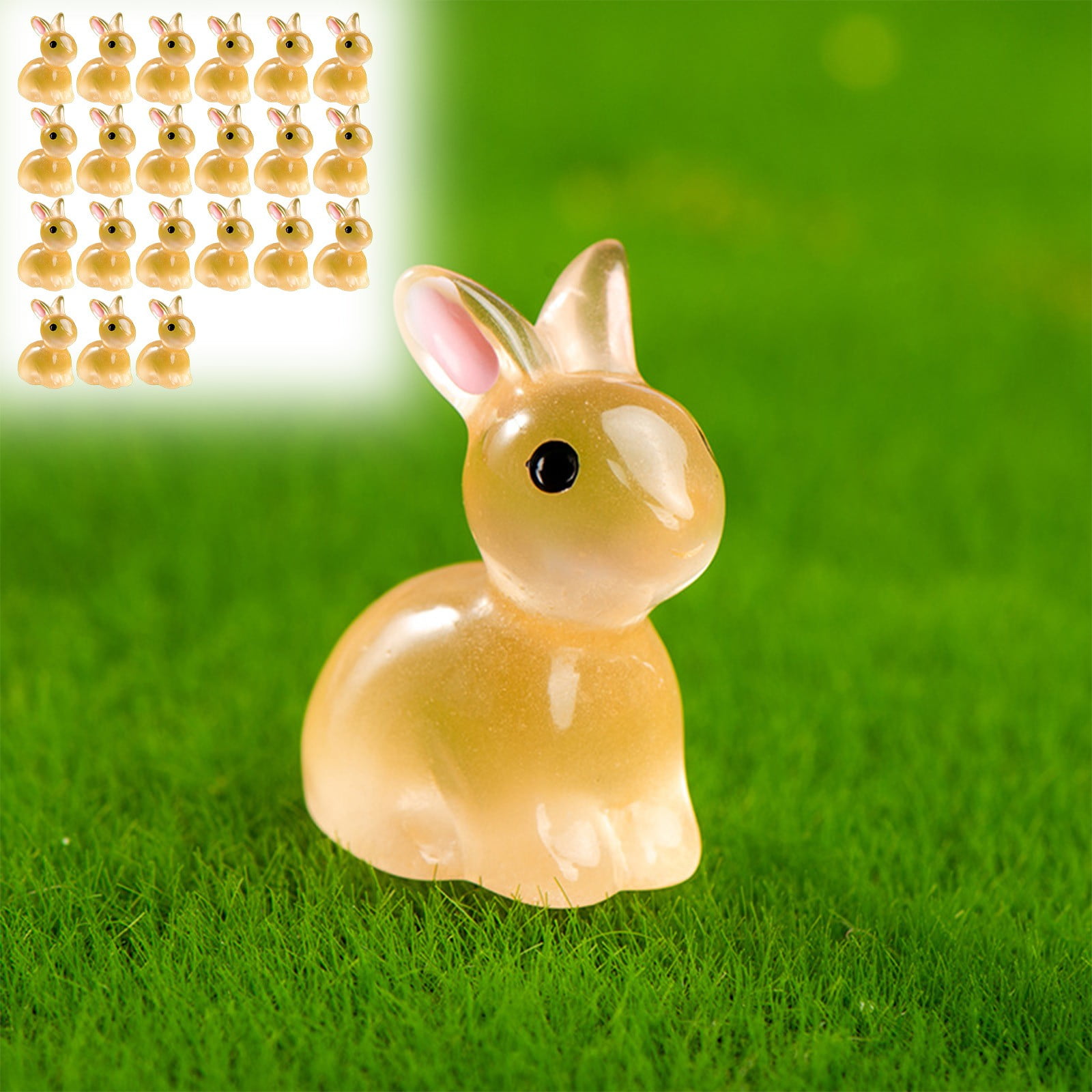 Savings Oefntac Toys 21 PCS Luminous Mini Resin Bunny Plastic Rabbits ...