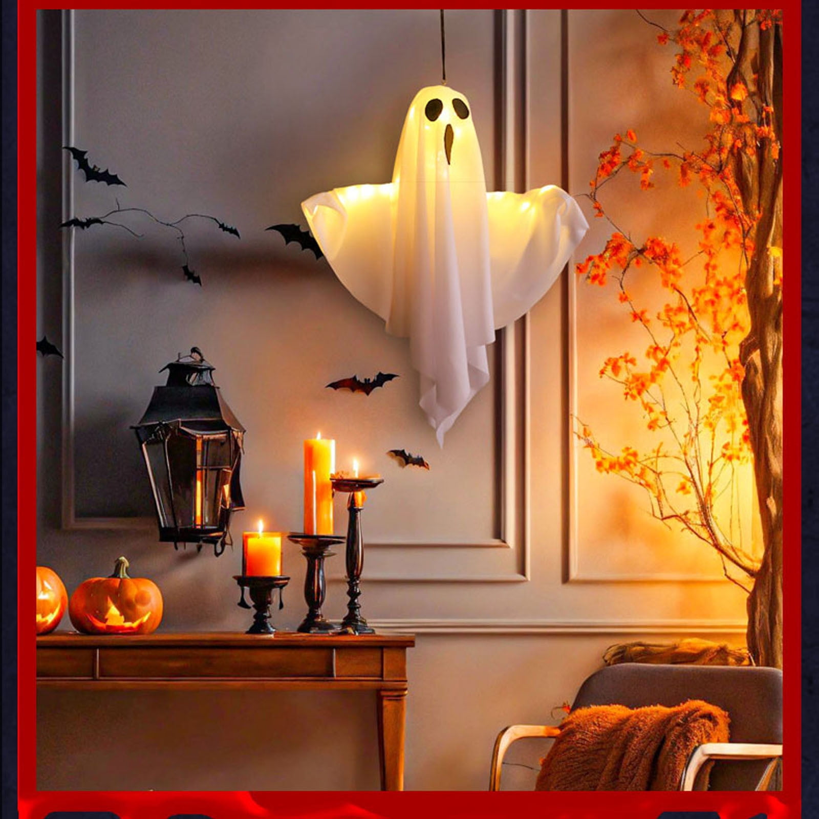 Outdoor Halloween Decoration LED Hanging Ghosts Party Glowing Ghost ...