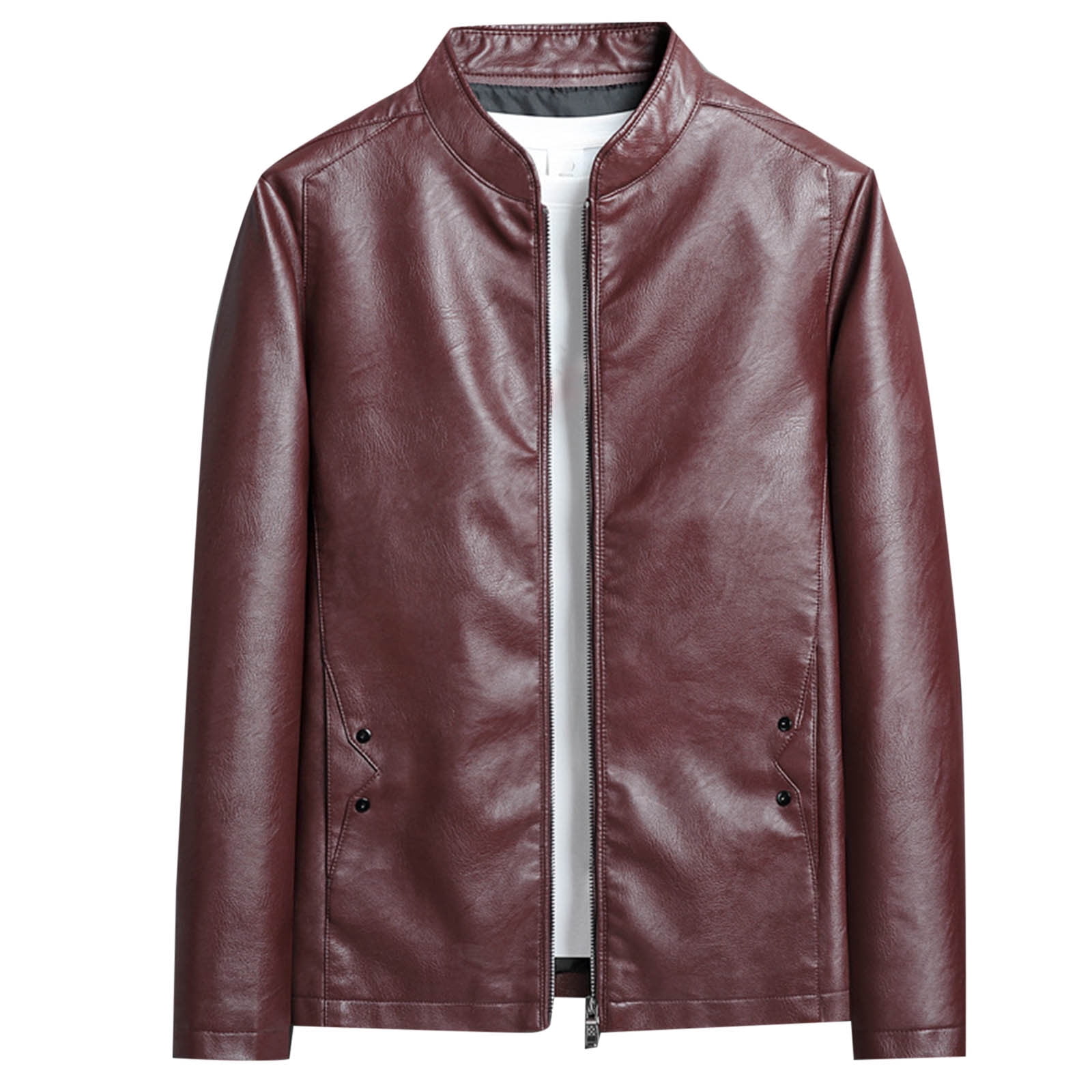 Fashion YLSDY Men's Light Casual Street Leather Jacket Business Dress ...