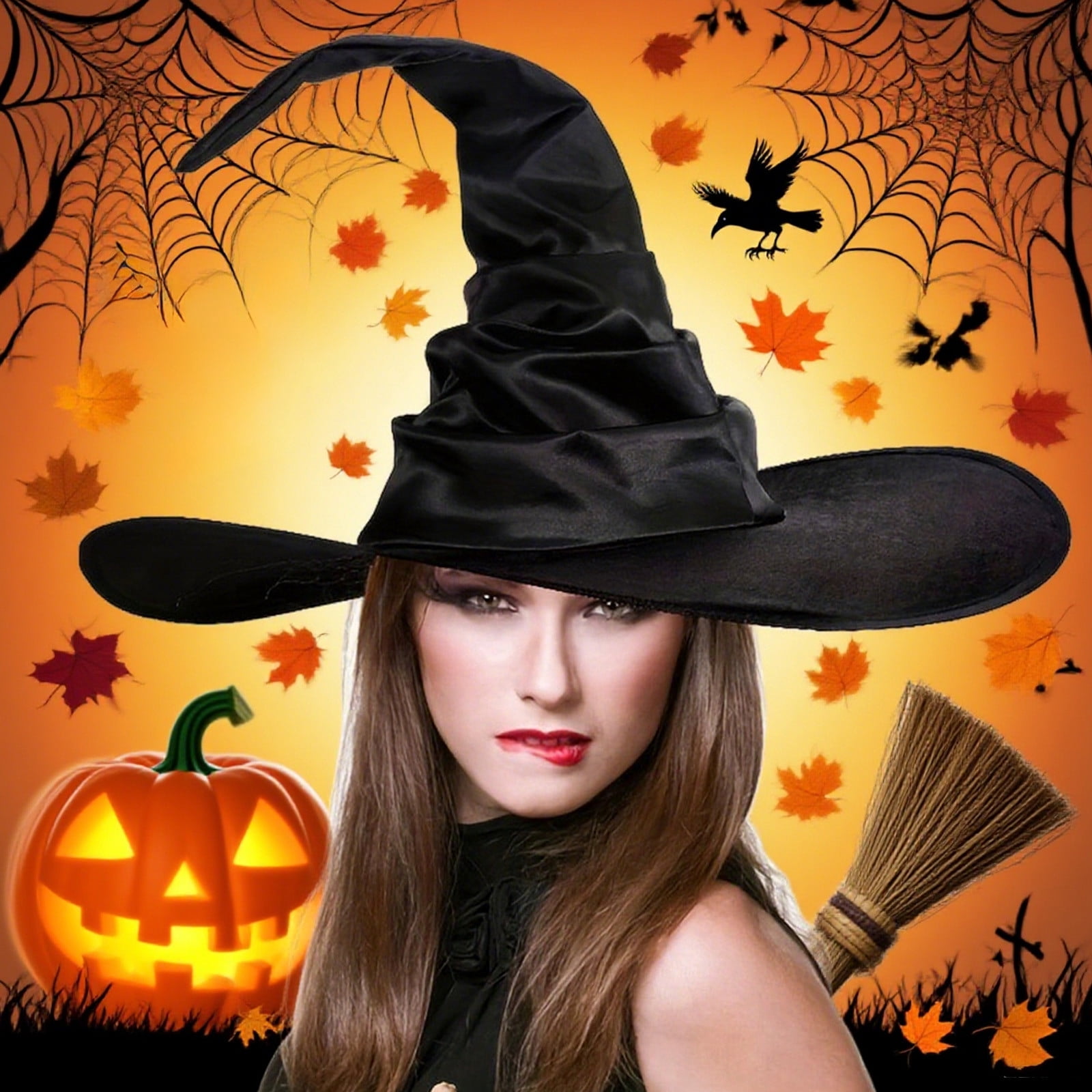 Savings kcavykas Halloween Costume Accessory Women’s Witch Hat Wide ...