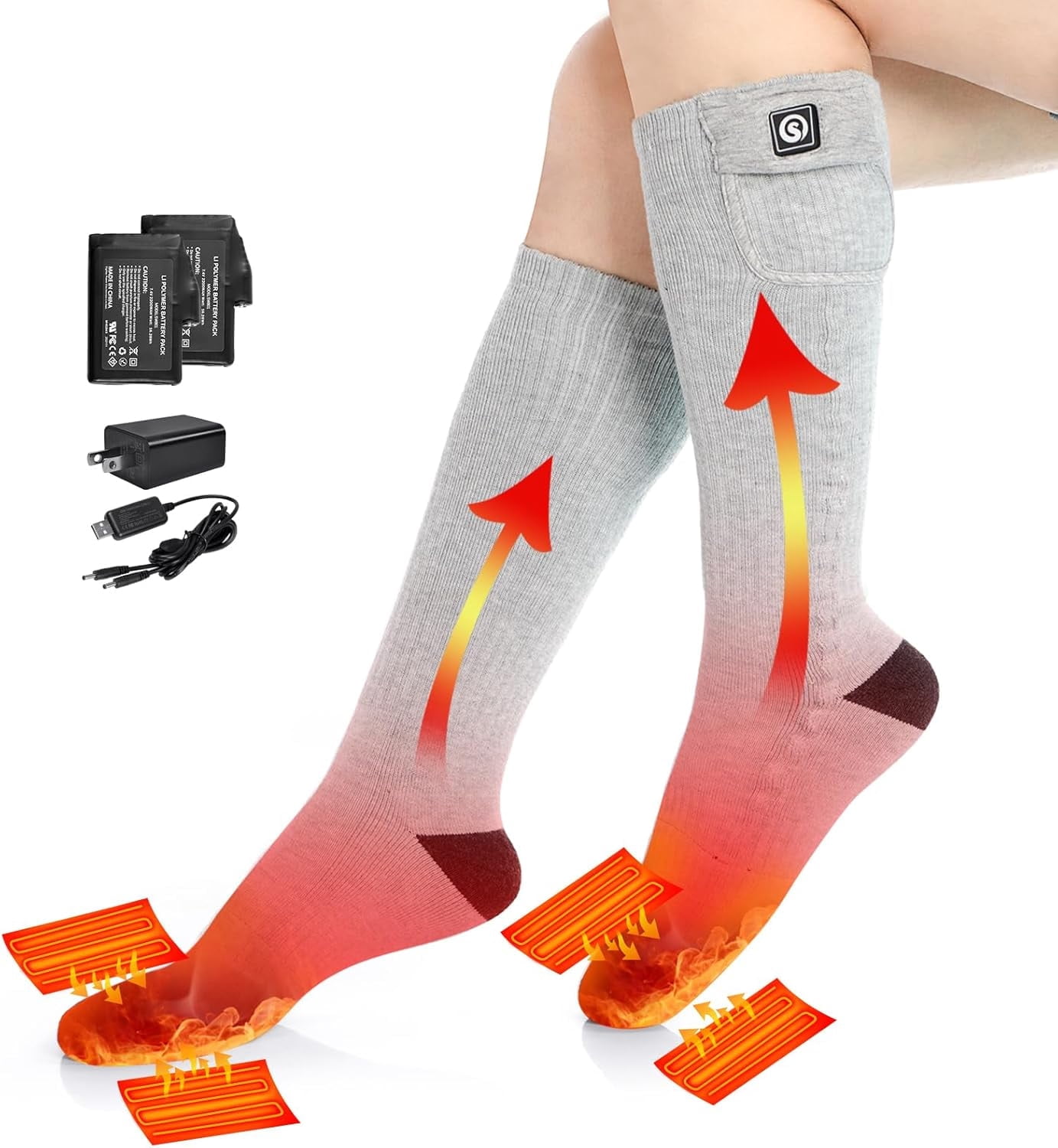 Savior Heated Socks,Men Women Electric Battery Socks Foot Warmer ...