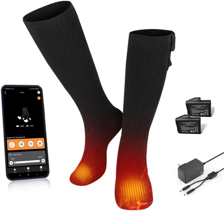 Savior Heated Socks for Men Women Washable Rechargeable APP Control ...