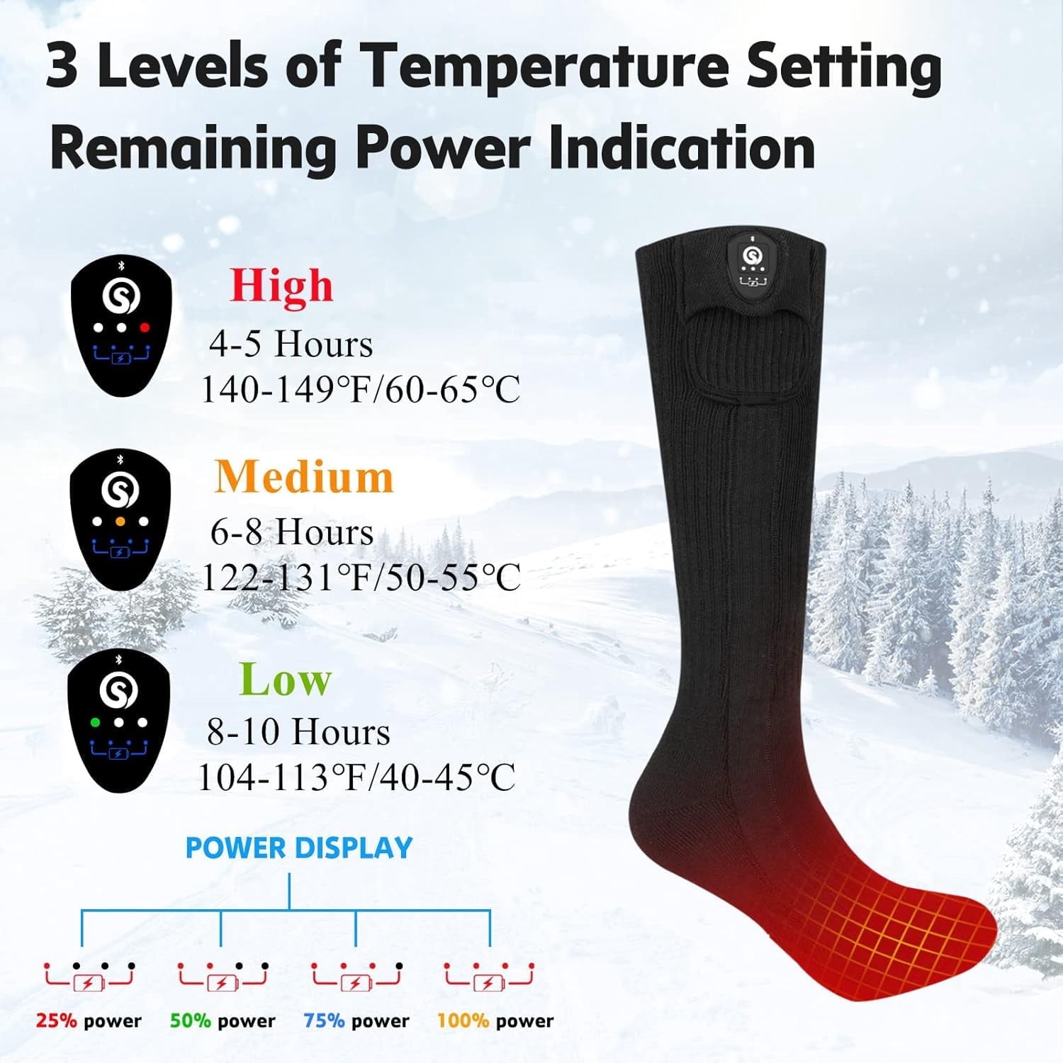 Savior Heated Socks for Men Women Washable Rechargeable APP Control ...