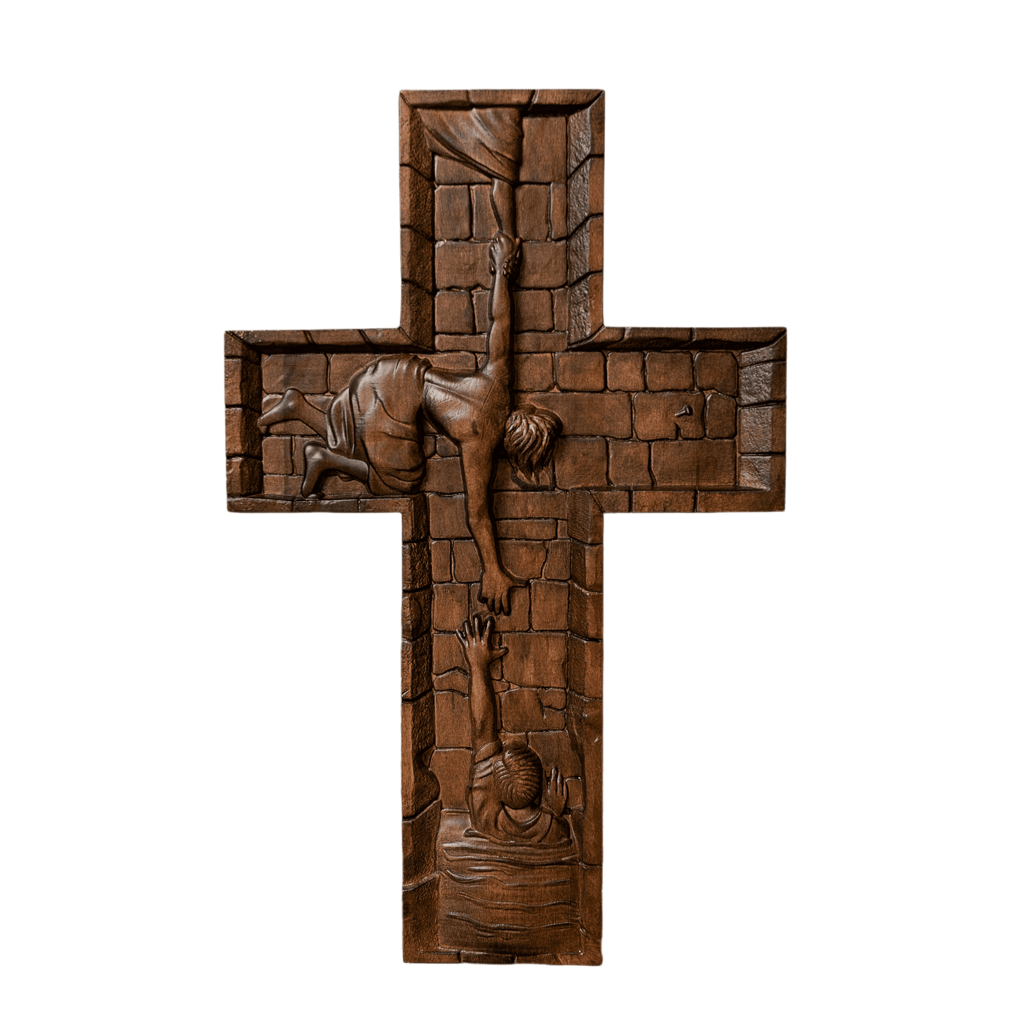 Savior Jesus Decorative Cross Wall Hand Carved Wooden Cross Religious ...