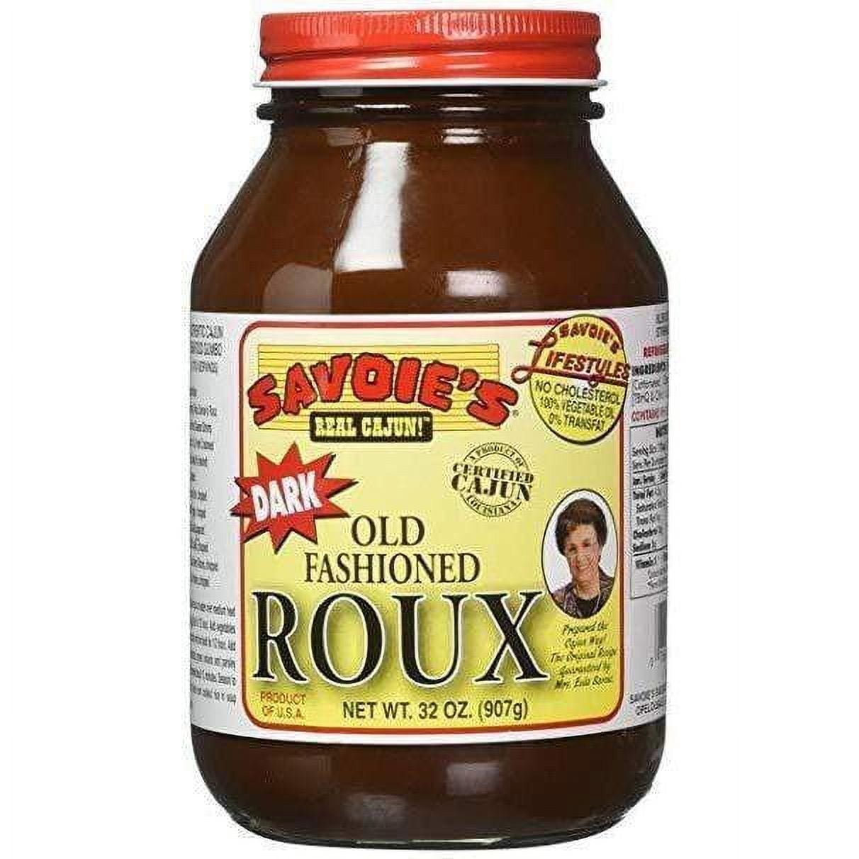 Savoie's Creole Old Fashioned Dark Roux, 32 oz Jar for Authentic Cajun ...