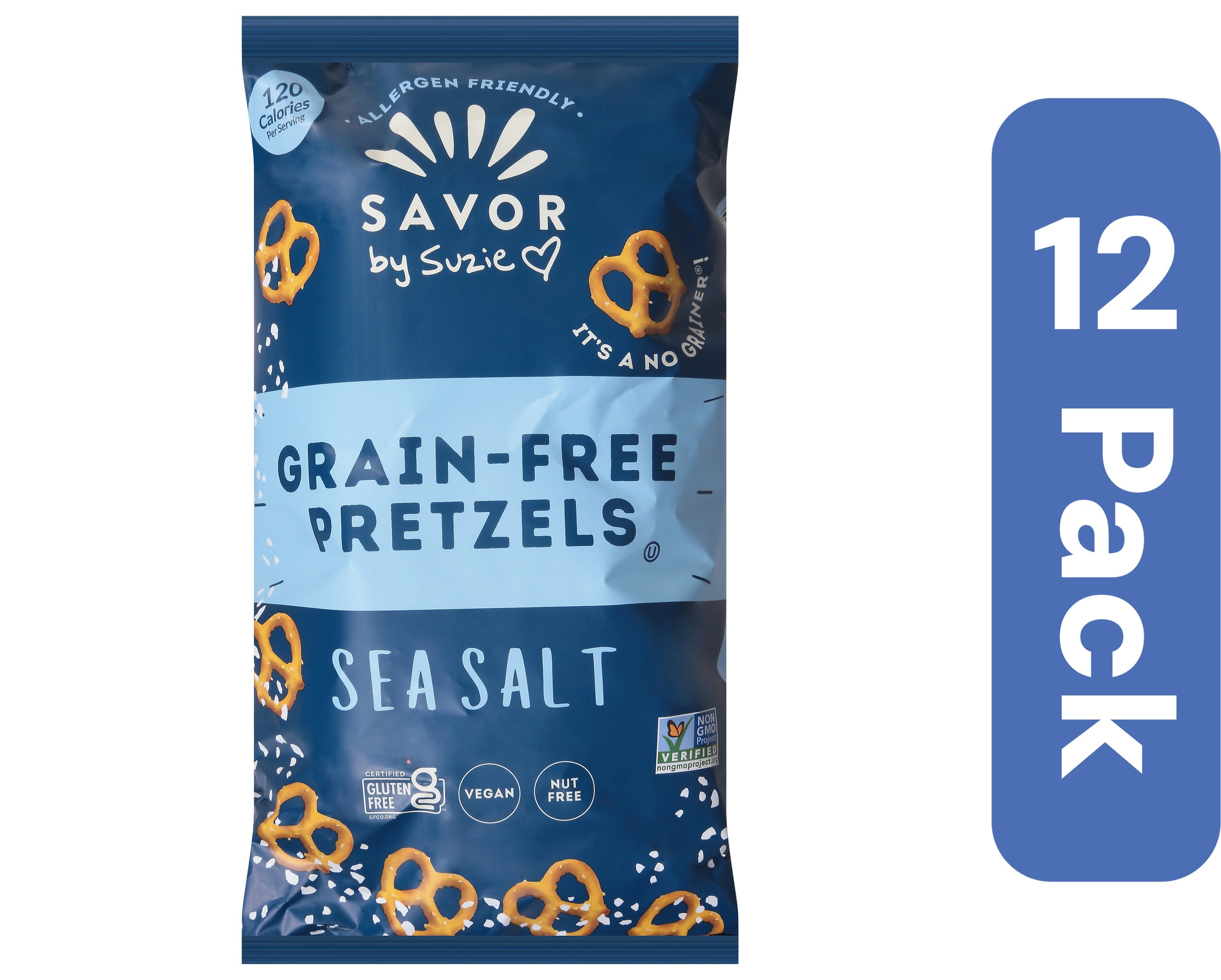 Savor by Suzie Grain-Free Sea Salt Pretzels 6.5 oz (Pack of 12 ...