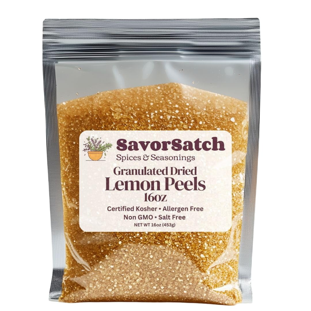 SavorSatch Lemon Peel Granules MMF7 - 16oz Resealable Pouch | Certified Kosher, GMO-Free ...
