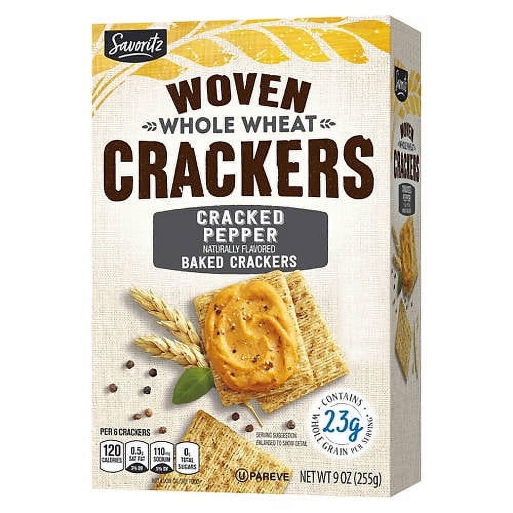 Savoritz Cracked Pepper Woven Wheat Crackers, 9 oz - Walmart.com