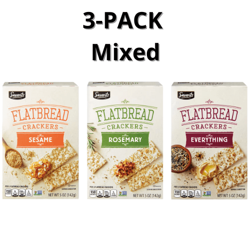 Savoritz Flatbread Crackers Mixed,Sesame, Rosemary, and Everything ,3-Pack 5 oz - Walmart.com