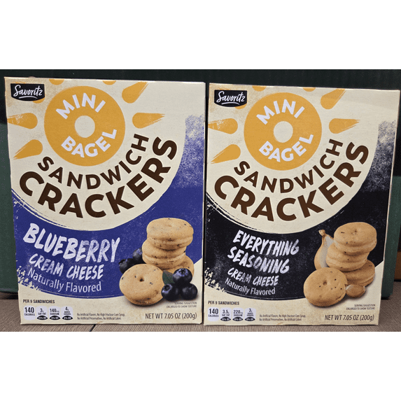 Savoritz Mini Bagel Sandwich Crackers Blueberry Cream Cheese ...
