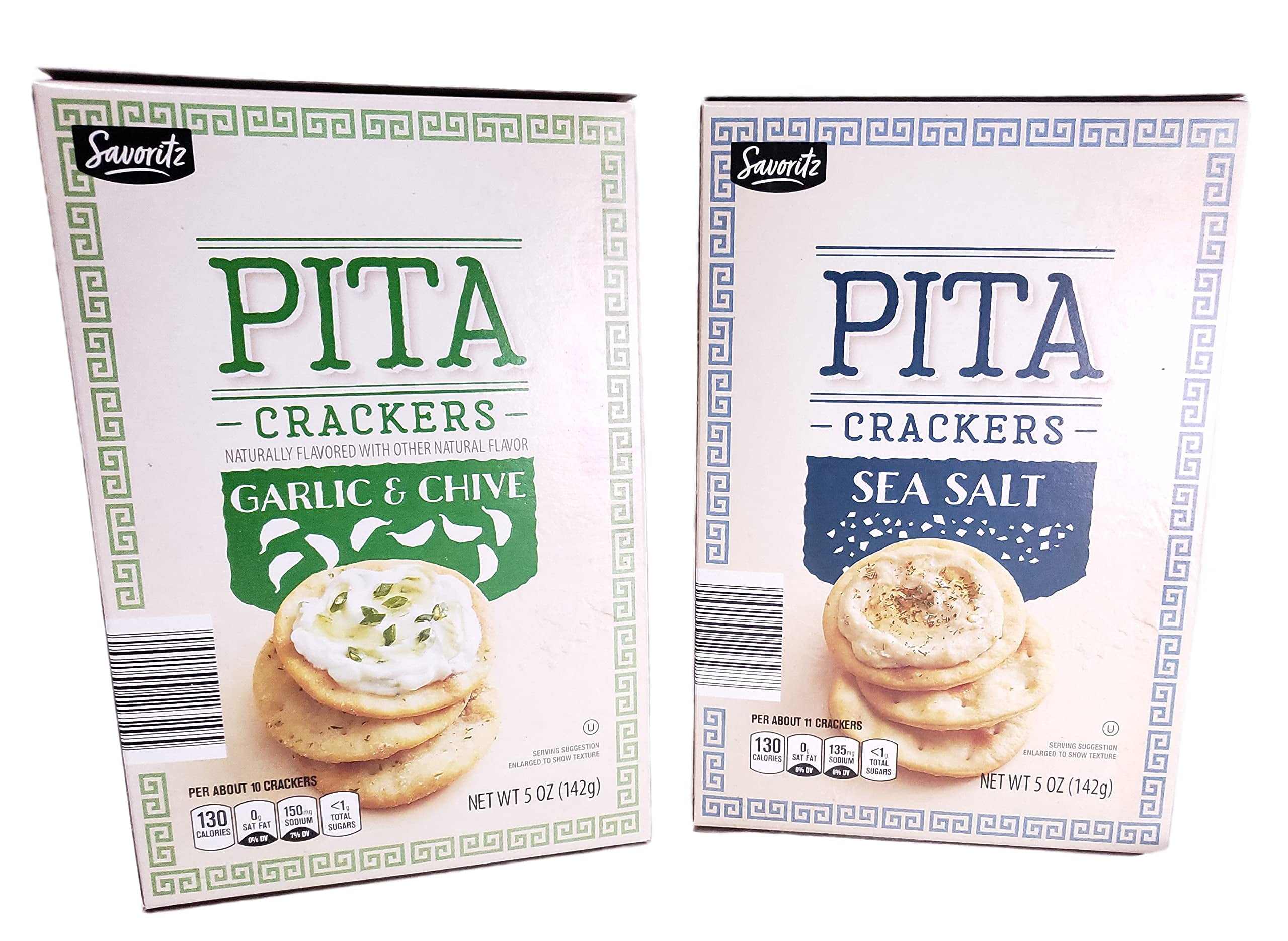 Savoritz PITA Crackers Sea TGF4 Salt and Garlic & Chive 5oz 142g (Two Boxes) - Walmart.com