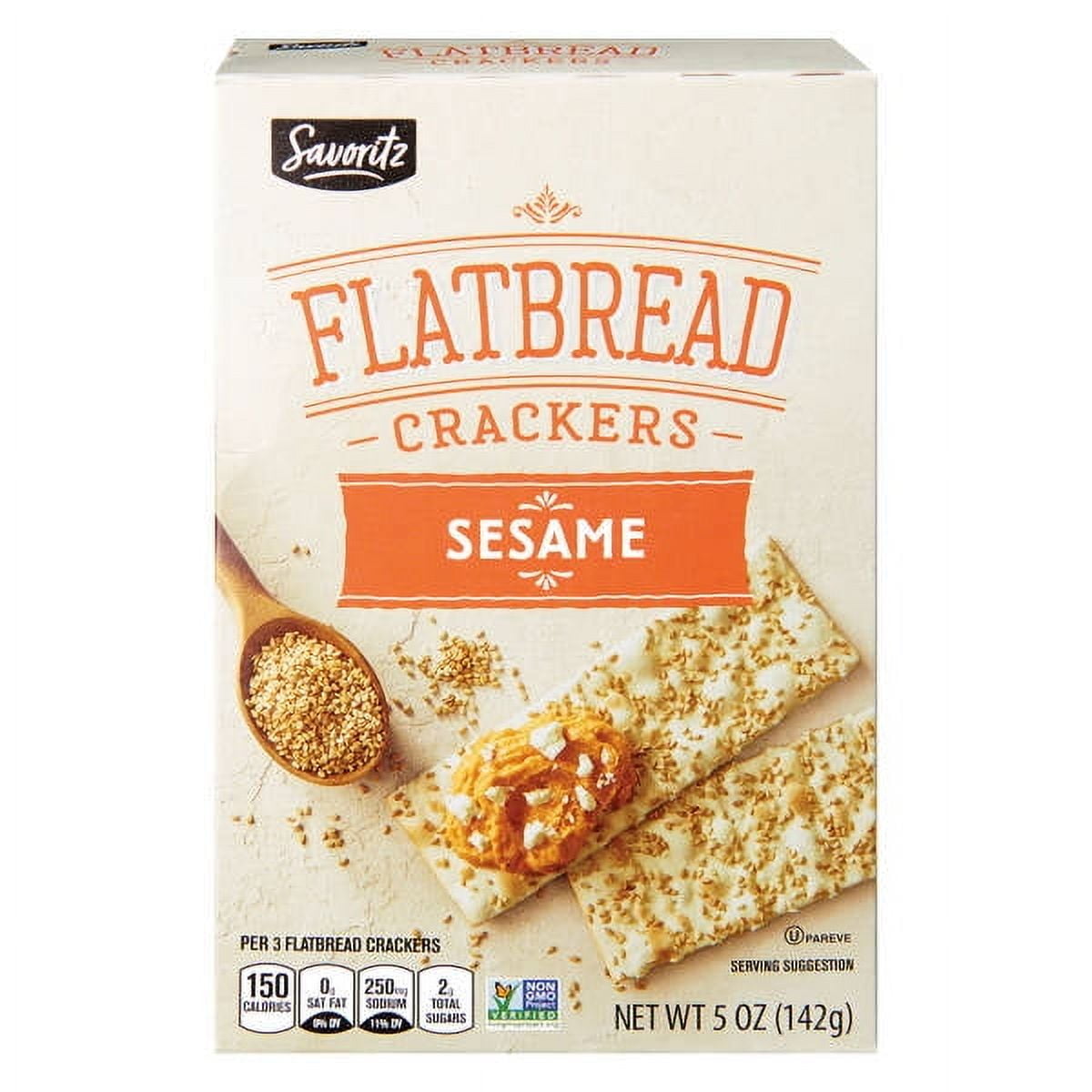 Savoritz Sesame Flatbread Cracker, 5 oz - Pack of 2 - Walmart.com