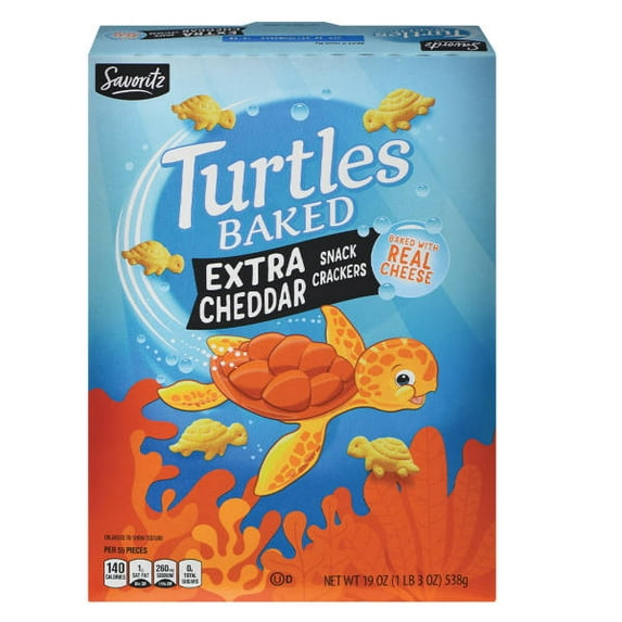 Savoritz Turtle Baked Extra Cheddar Snack Crackers, 19 oz - (Pack of 1 ...