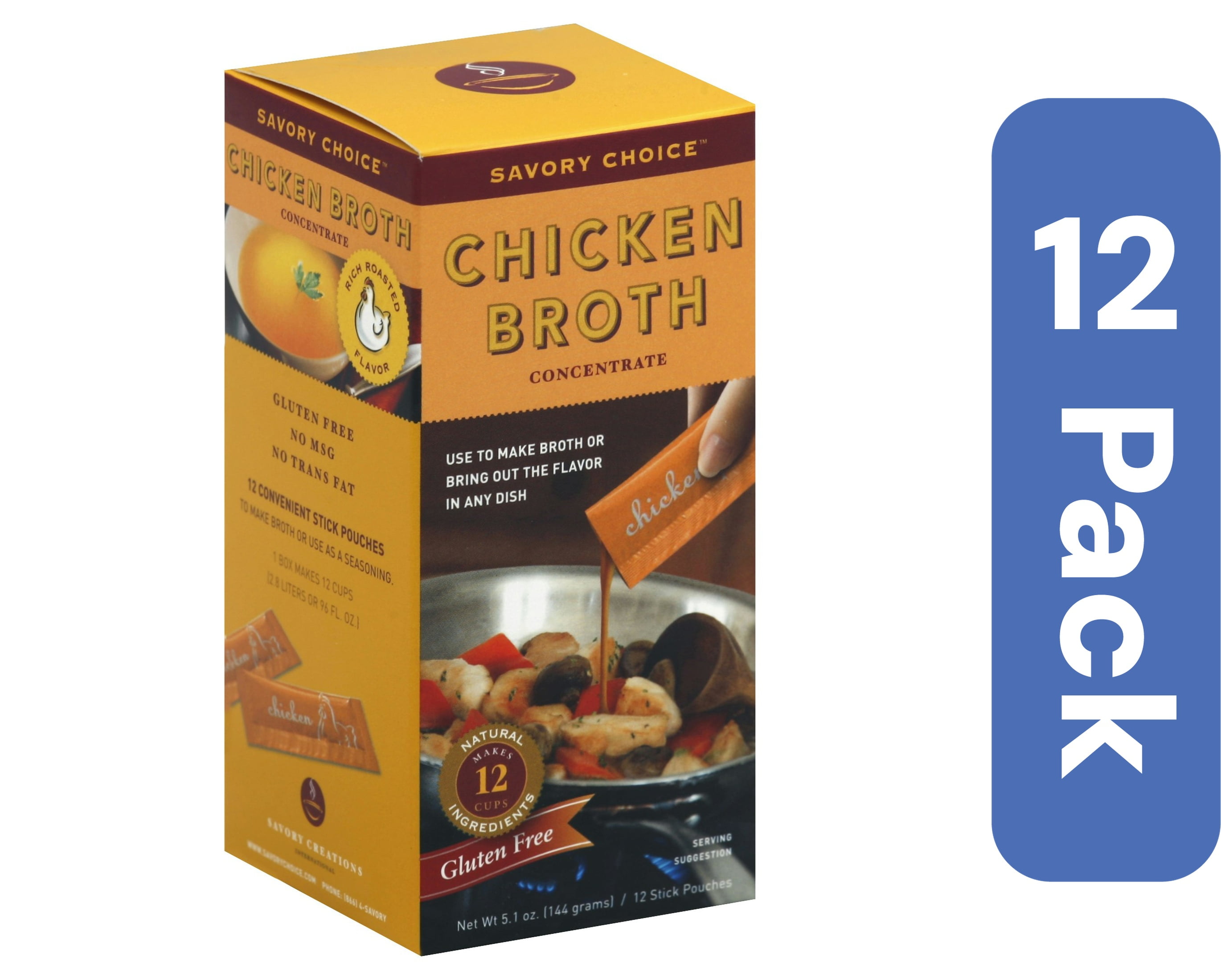 Savory Ch Broth Liquid Concentrate Chicken 12 sticks (Pack of 12 ...