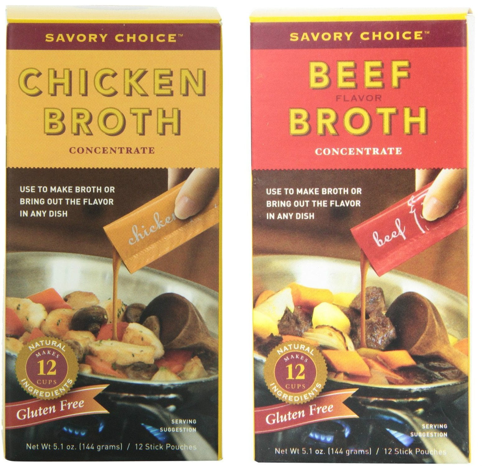 Savory Choice Liquid Chicken and Beef Broth Concentrates, Set of 2 ...