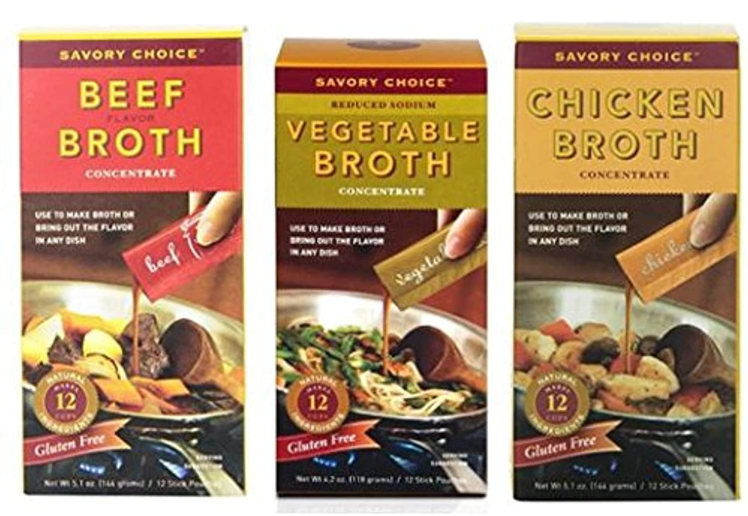 Savory Choice Variety Pack, Chicken Broth Concentrate 5.1 oz, Beef ...