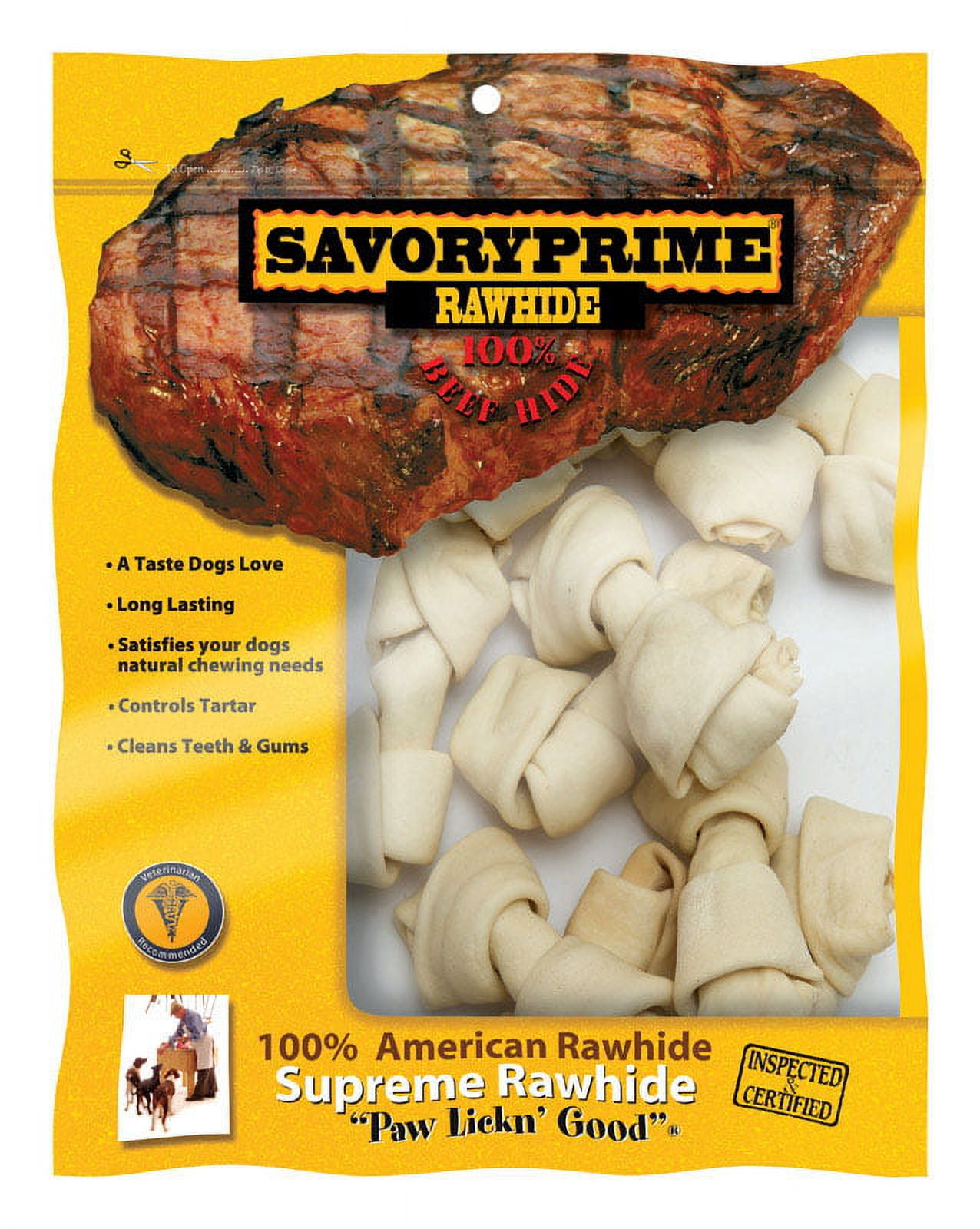 Savory Prime Knotted 4 In. to 5 In. Rawhide Bone (10-Pack) - Walmart.com