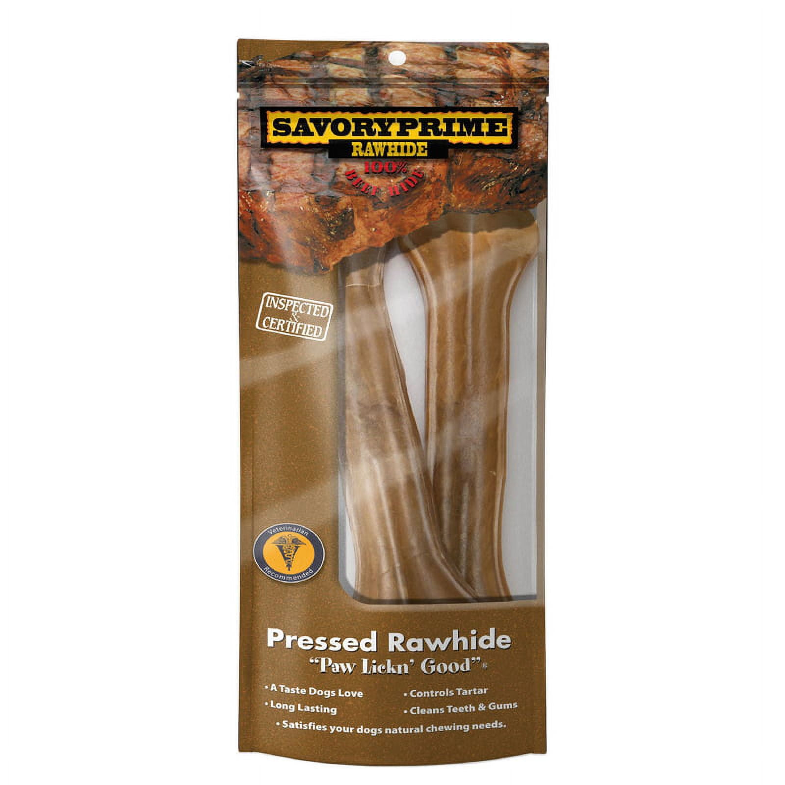 Savory Prime Large Pressed Bone Rawhide Rawhide 8.5 in. L 2 pk ...