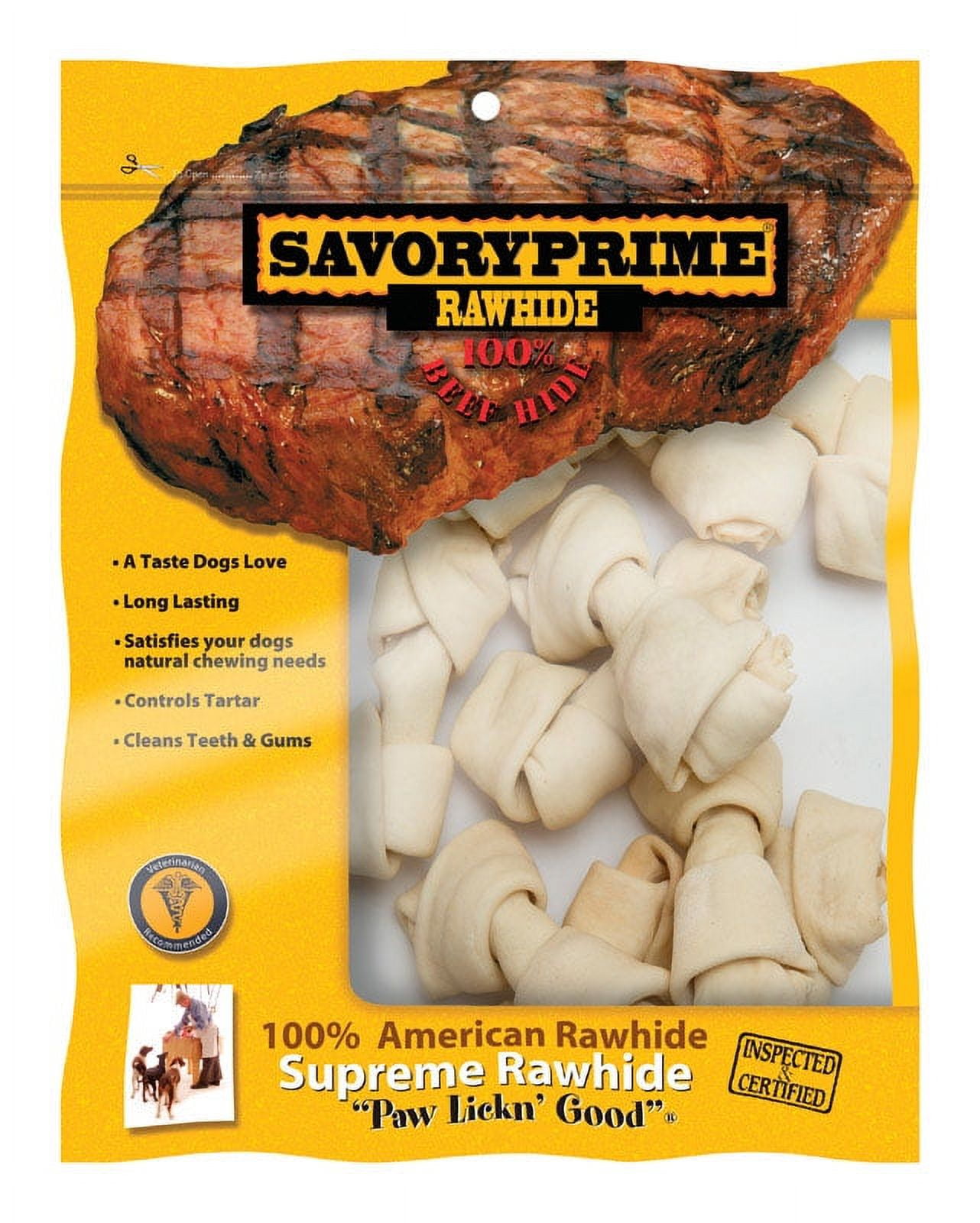 Savory Prime Medium Adult Knotted Bone Natural 3 in. L 10 pk - Walmart.com