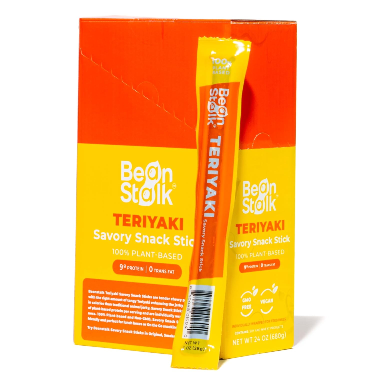 Savory Snack Sticks Teriyaki Flavor| Plant Based Meatless Vegan Jerky Snacks | High-Protein 9g ...