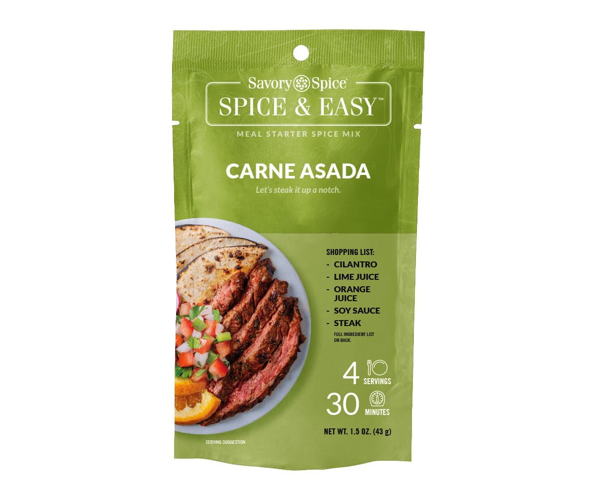 Savory Spice MQH2 Carne Asada Spice & Easy Meal Starter Spice Mix ...
