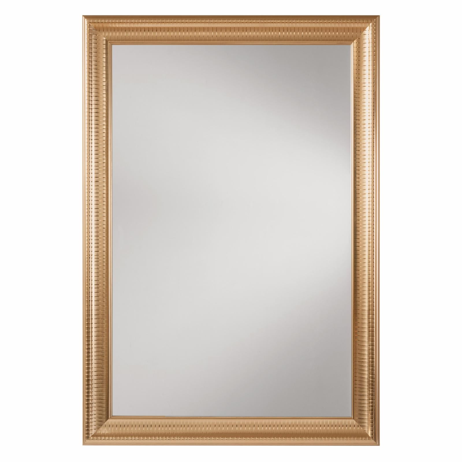 Savoy Rectangle Wall Mirror-Color:White Gold,Material:Mirror,Number of ...