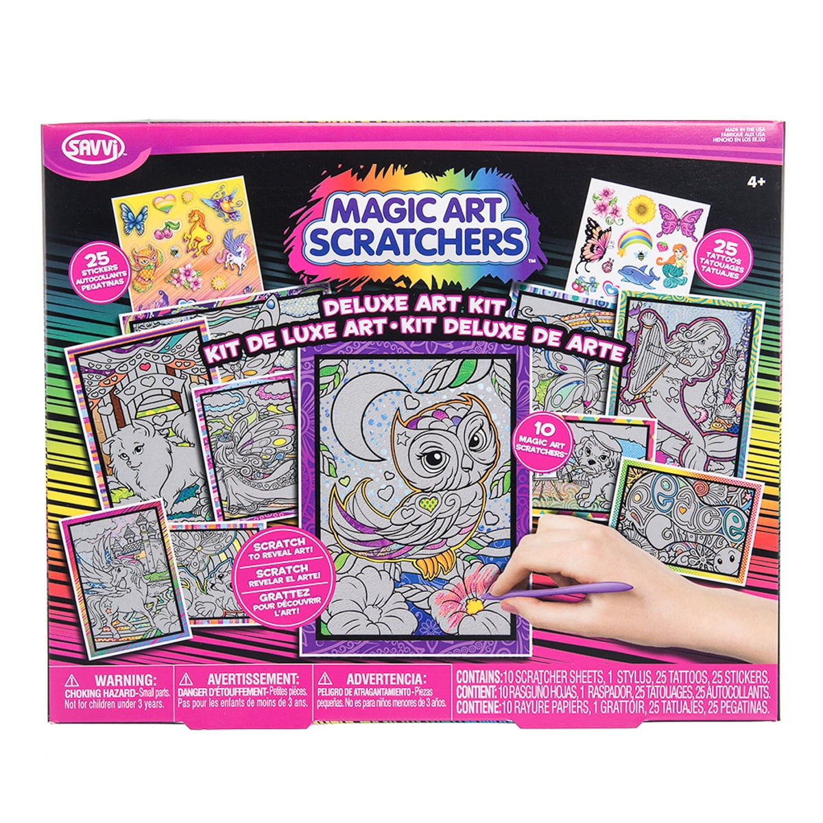 Savvi (61 Piece) Magic Art Scratchers Kit, Party Favors for Kids ...