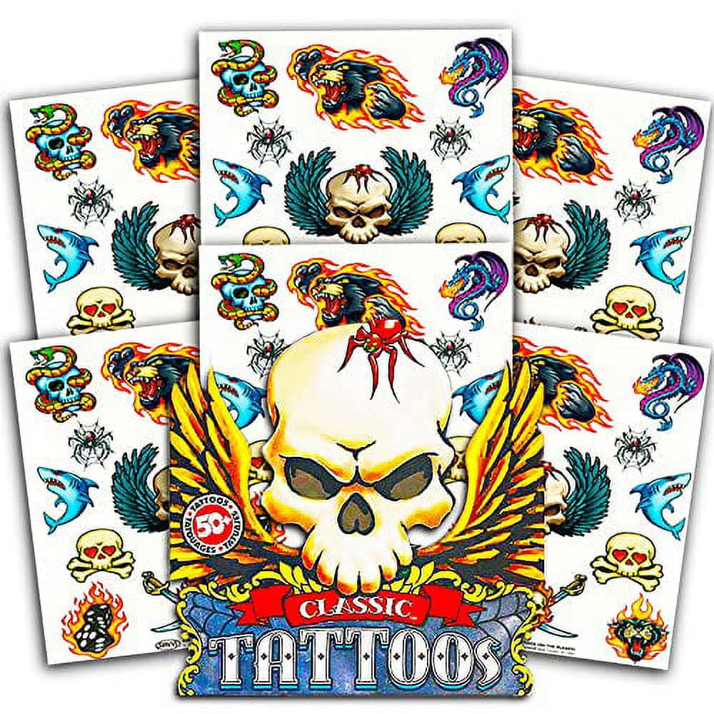 Savvi American Traditional Temporary Tattoos Pack ~ 50 Count Classic ...
