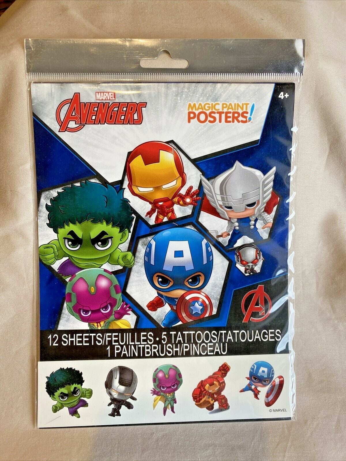 Savvi Avengers Magic Paint Posters ((12) + 5 Tattoos NEW - Walmart.com