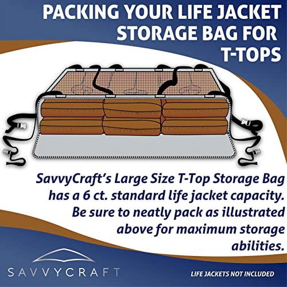 Savvycraft T-Top Storage Bag, Heavy Duty Marine Grade 600D Polyester ...
