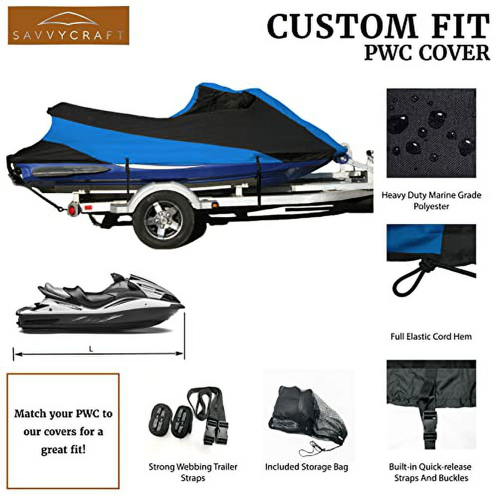 Savvycraft Waterproof Trailerable Jet Ski Cover, Custom Fit Jet Ski ...