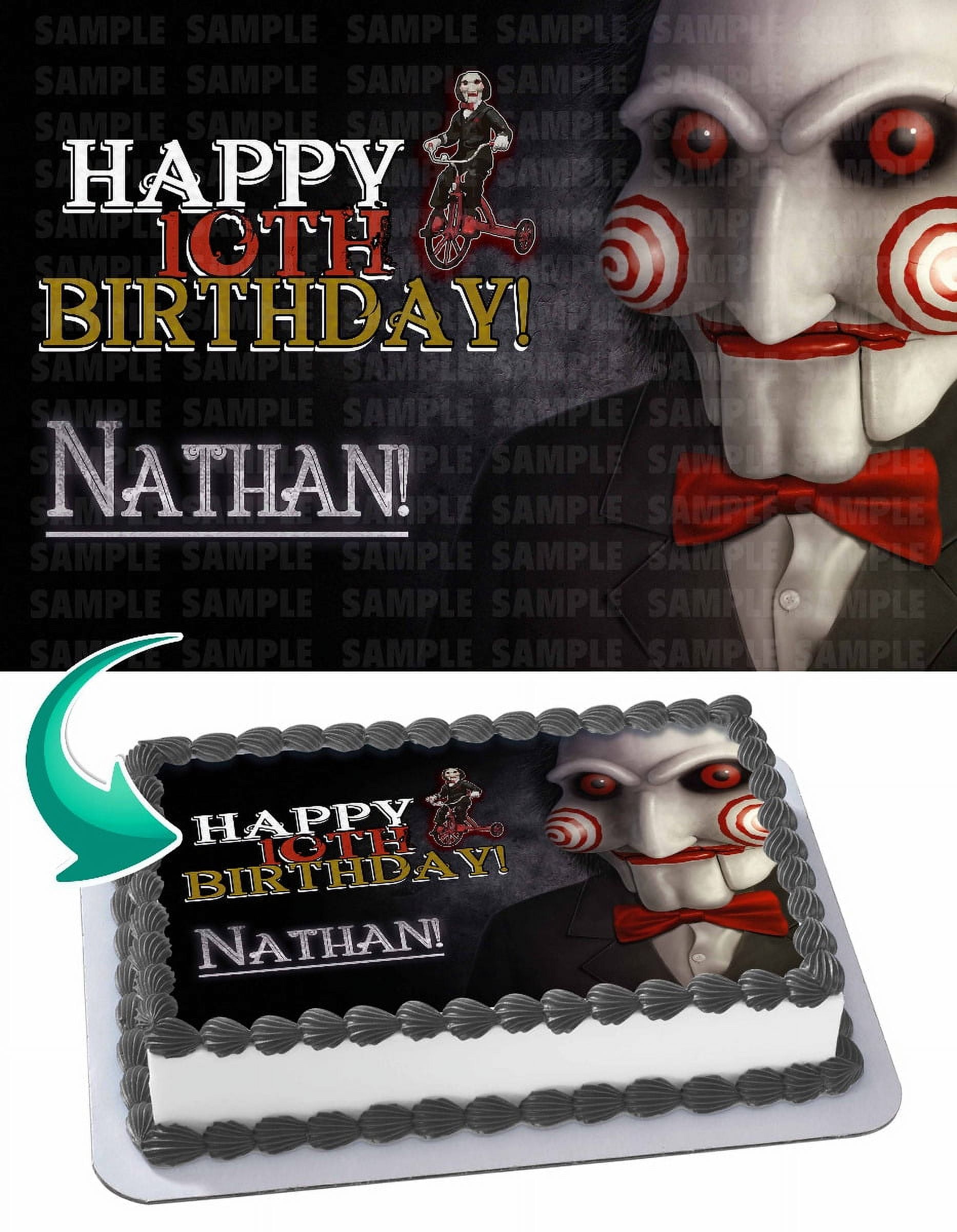 Saw Movie Billy the Puppet Edible Cake Image Topper Personalized ...